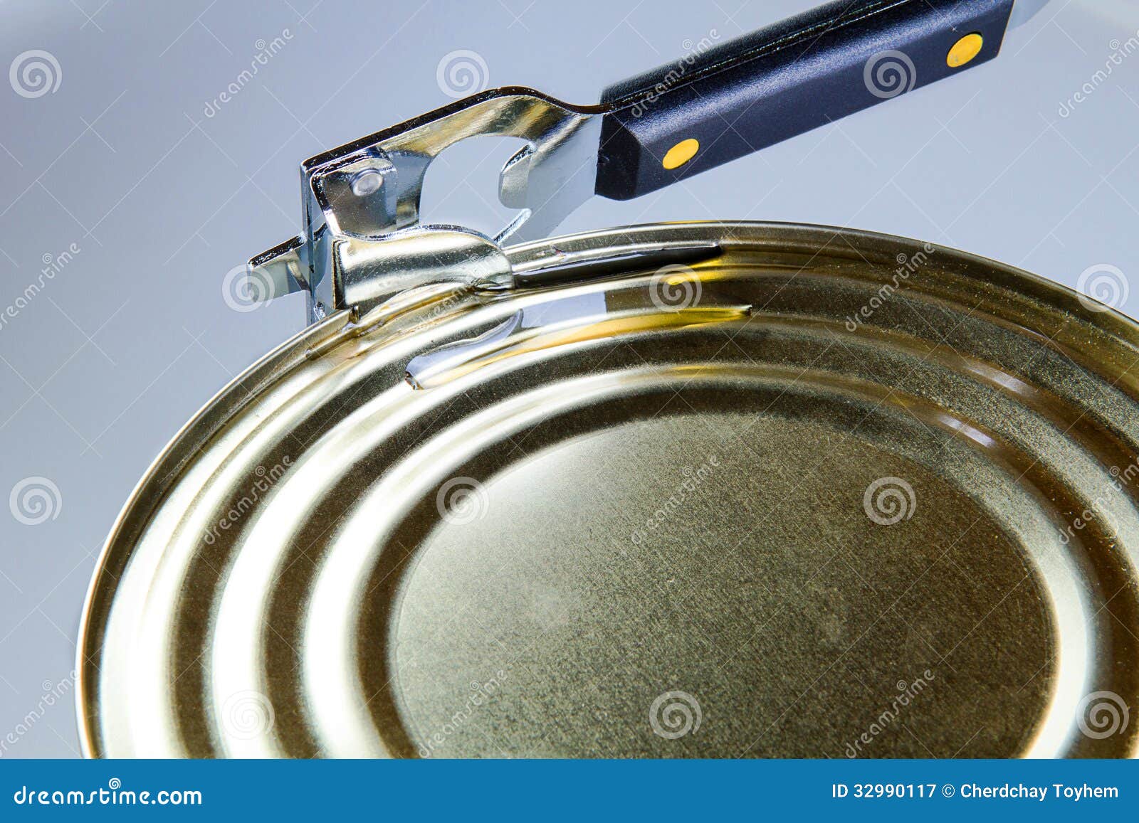 Tin Opener Opening a Can of Food Stock Image - Image of opener, product ...