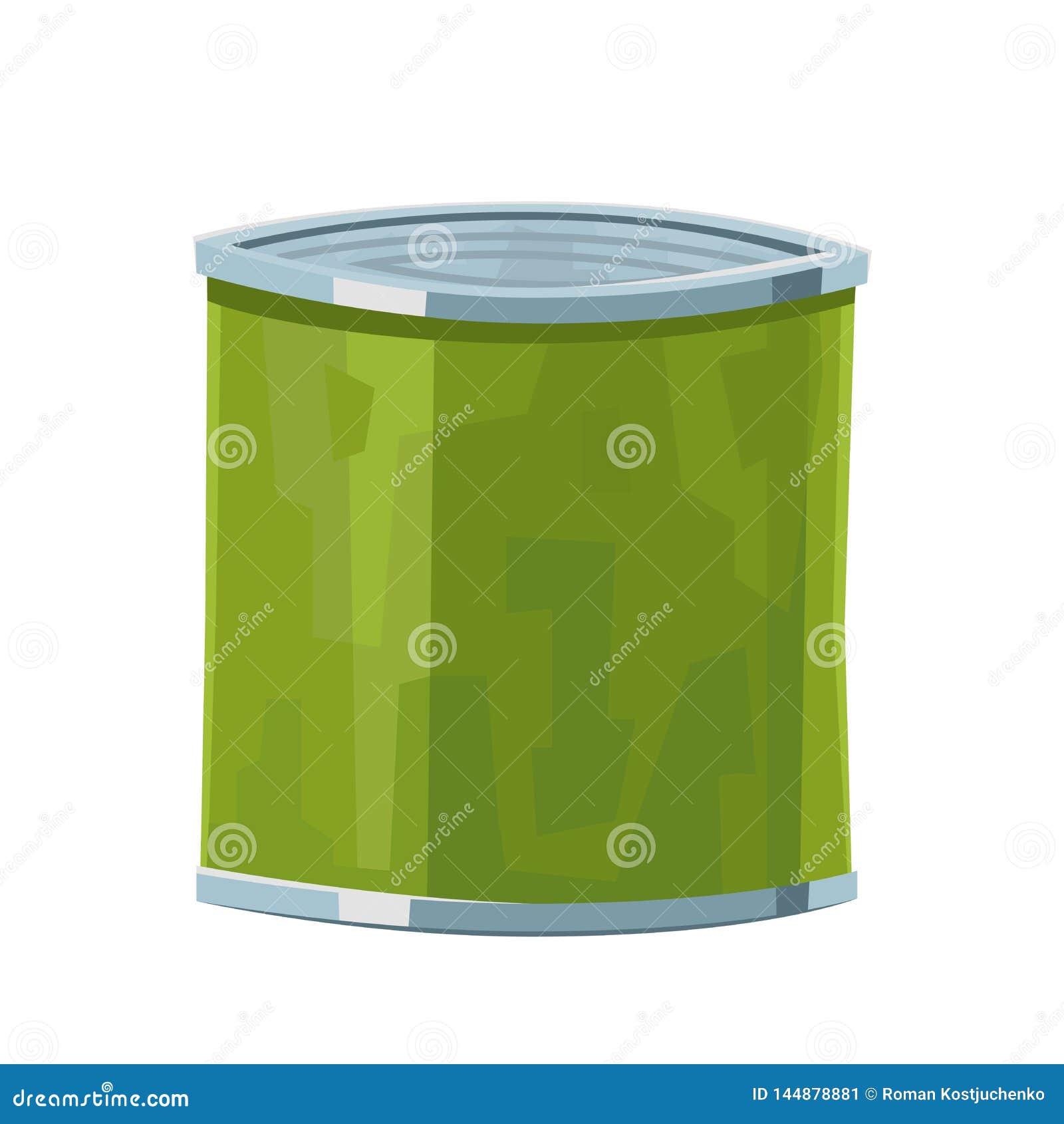 Tin Packaging in Cartoon Style Isolated on White Background Stock ...
