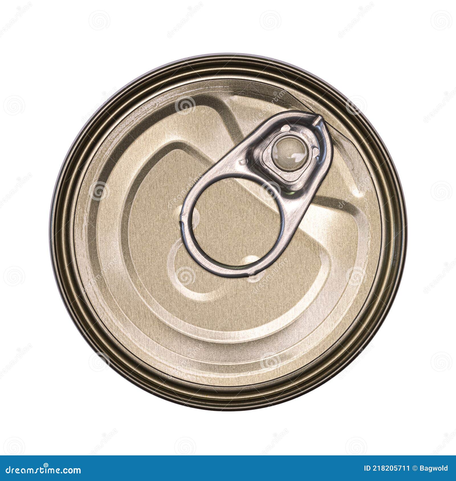 Tin with Ring Pull. Top View. Isolated on a White Background Stock ...