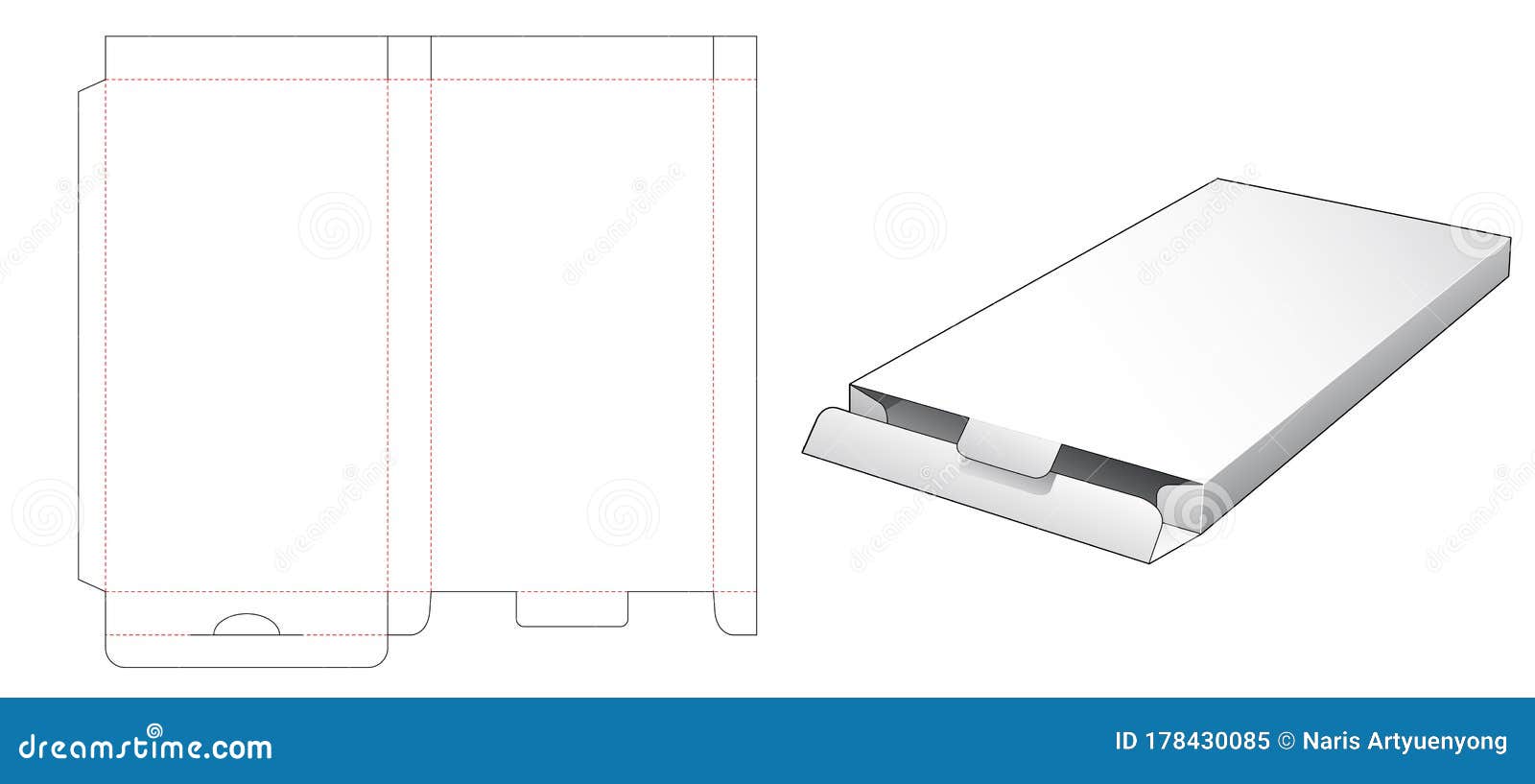 Tin Shipping Box Die Cut Template Stock Vector - Illustration of ...