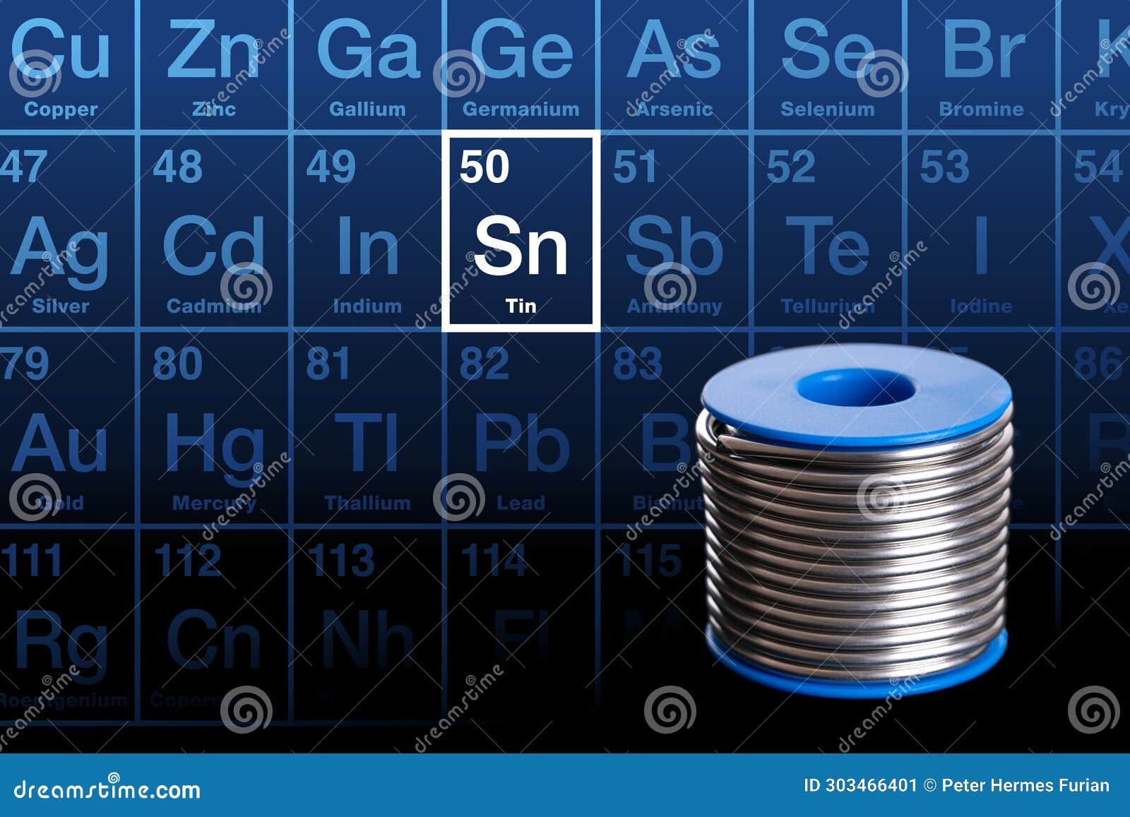Tin Stannum Sn Chemical Element. 3D Rendering Royalty-Free Stock Image ...