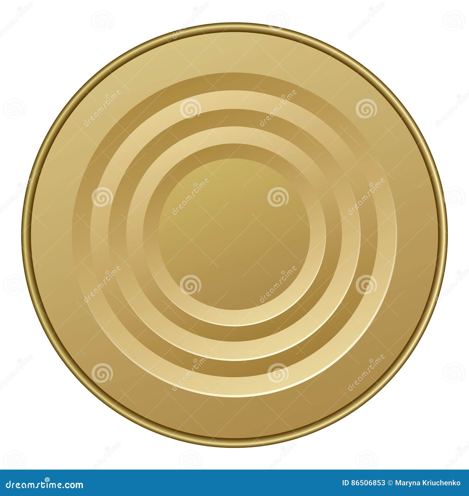 Tin. Top View. Vector Drawing Stock Vector - Illustration of golden ...