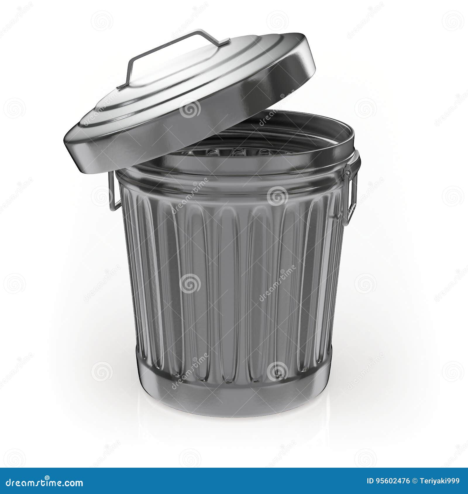 Tin Trash 3D illustration stock illustration. Illustration of ...