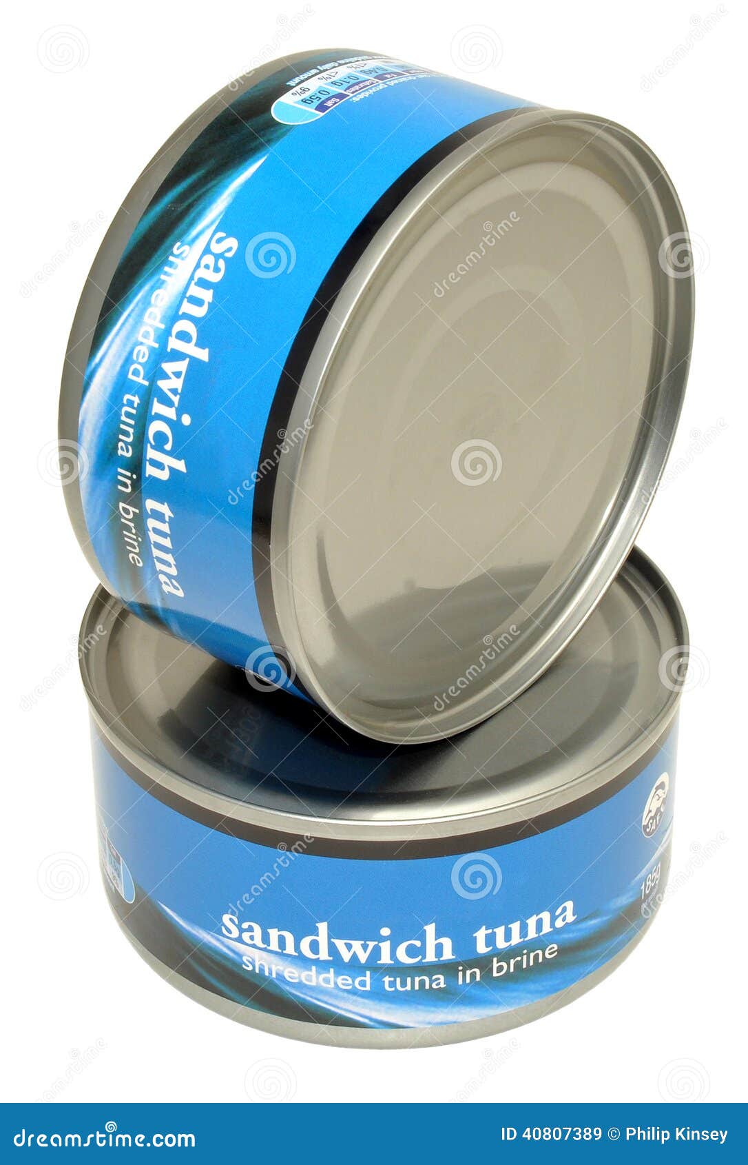 Tin van Tuna Fish stock afbeelding. Image of bewaard - 40807389