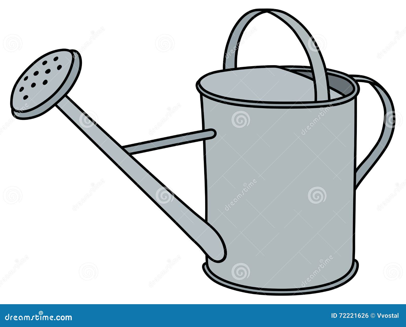 Tin watering can stock vector. Illustration of plate - 72221626