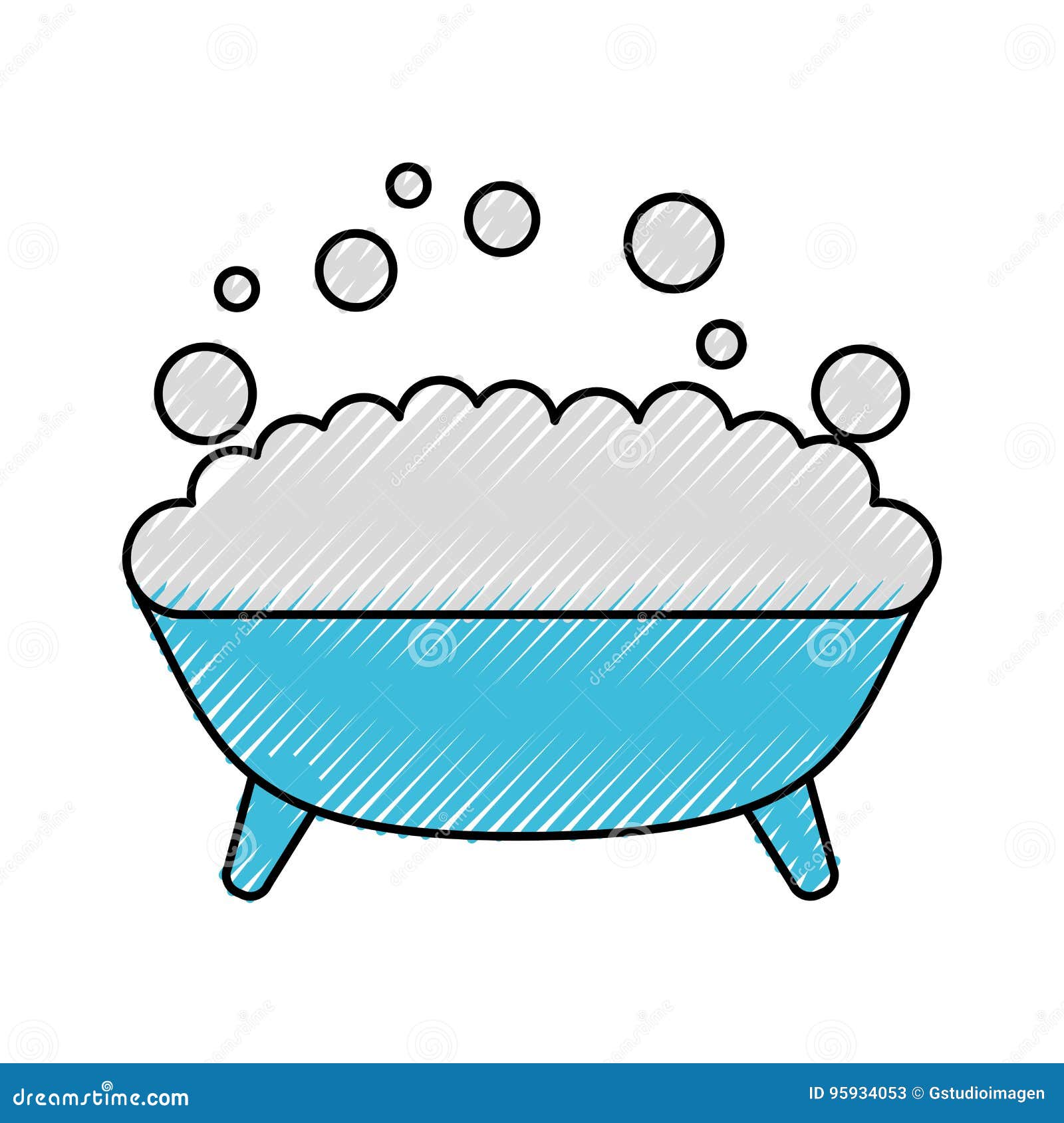 Tina Con El Icono De La Espuma Ilustración del Vector - Ilustración de ...