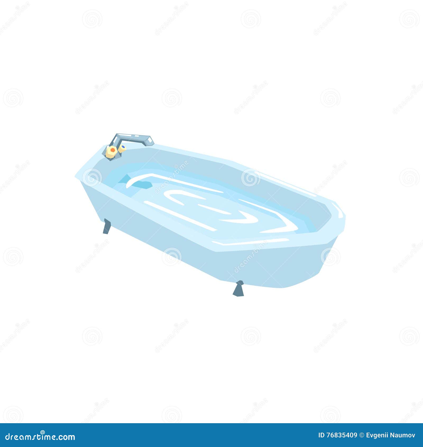 Tina De Baño Llenada De Agua Ilustración del Vector - Ilustración de ...