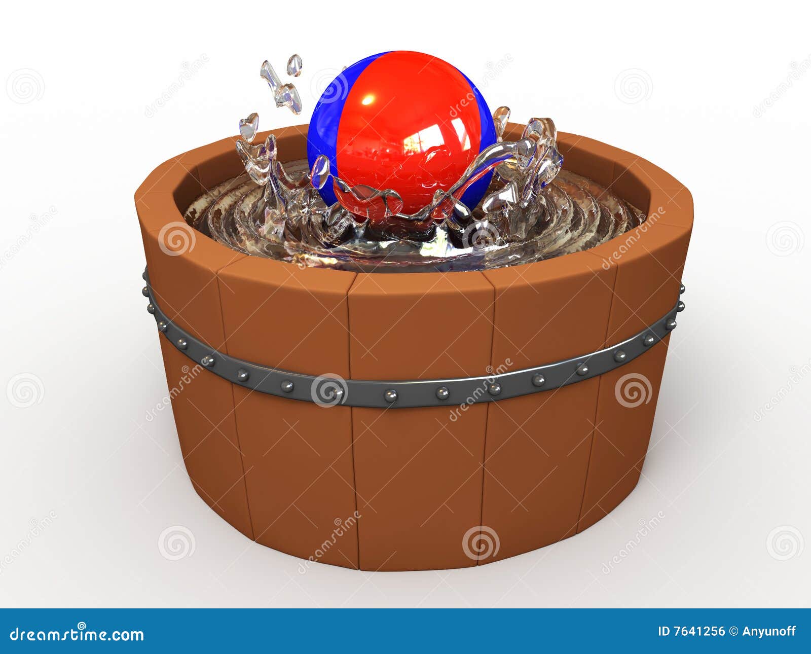 Tina de madera stock de ilustración. Ilustración de agua - 7641256