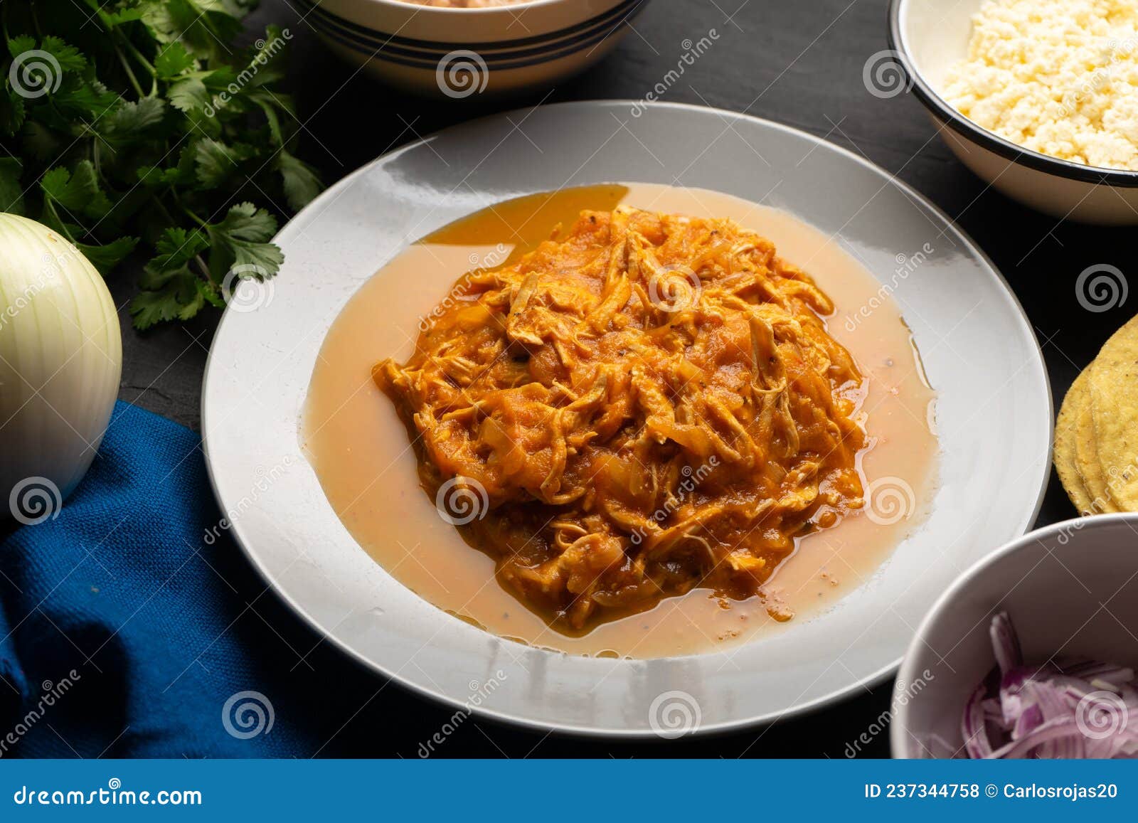 Tinga De Pollo Con Salsa Picante. Comida Mexicana Foto de archivo ...