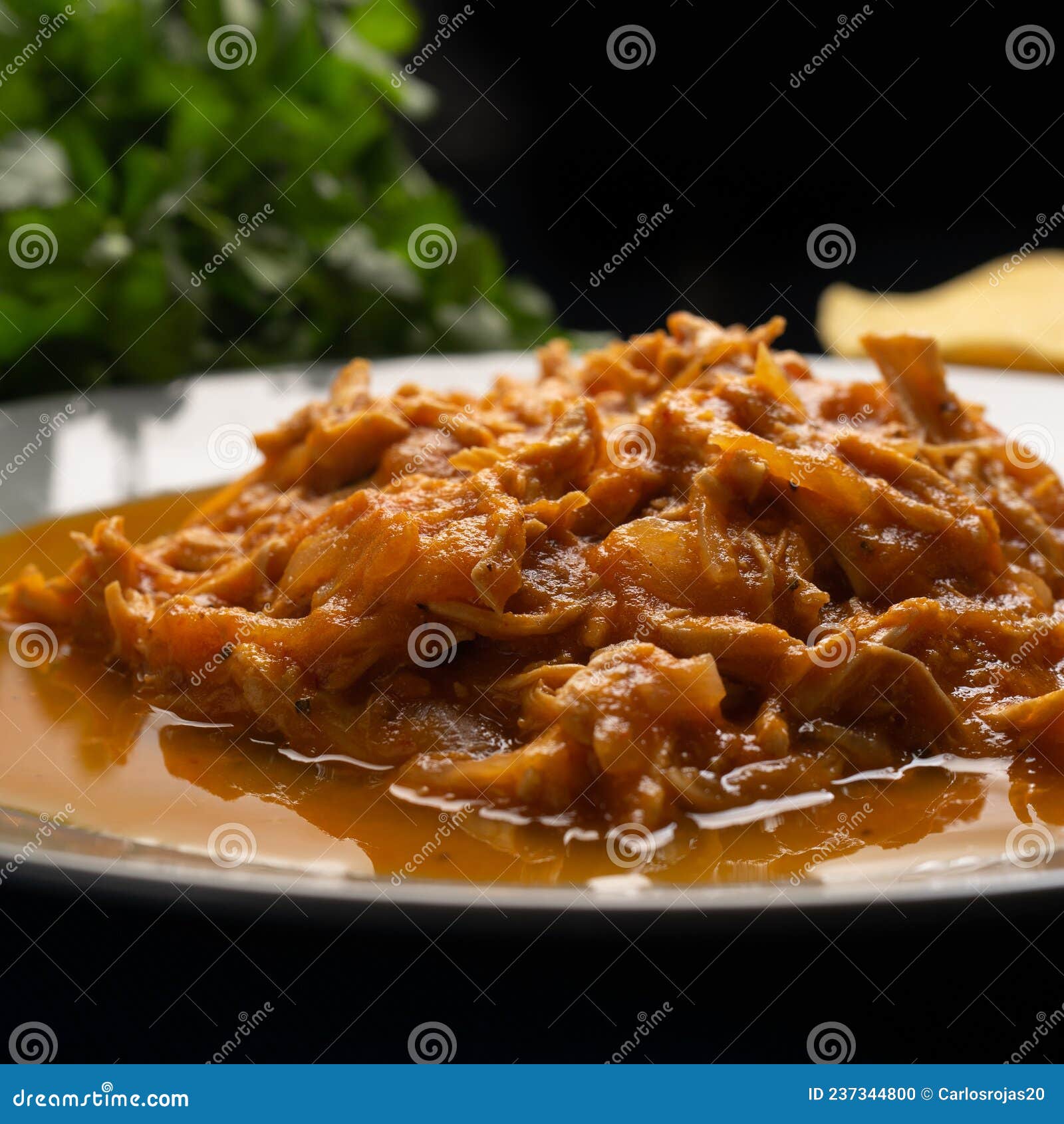 Tinga De Pollo Con Salsa Picante. Comida Mexicana Foto de archivo ...