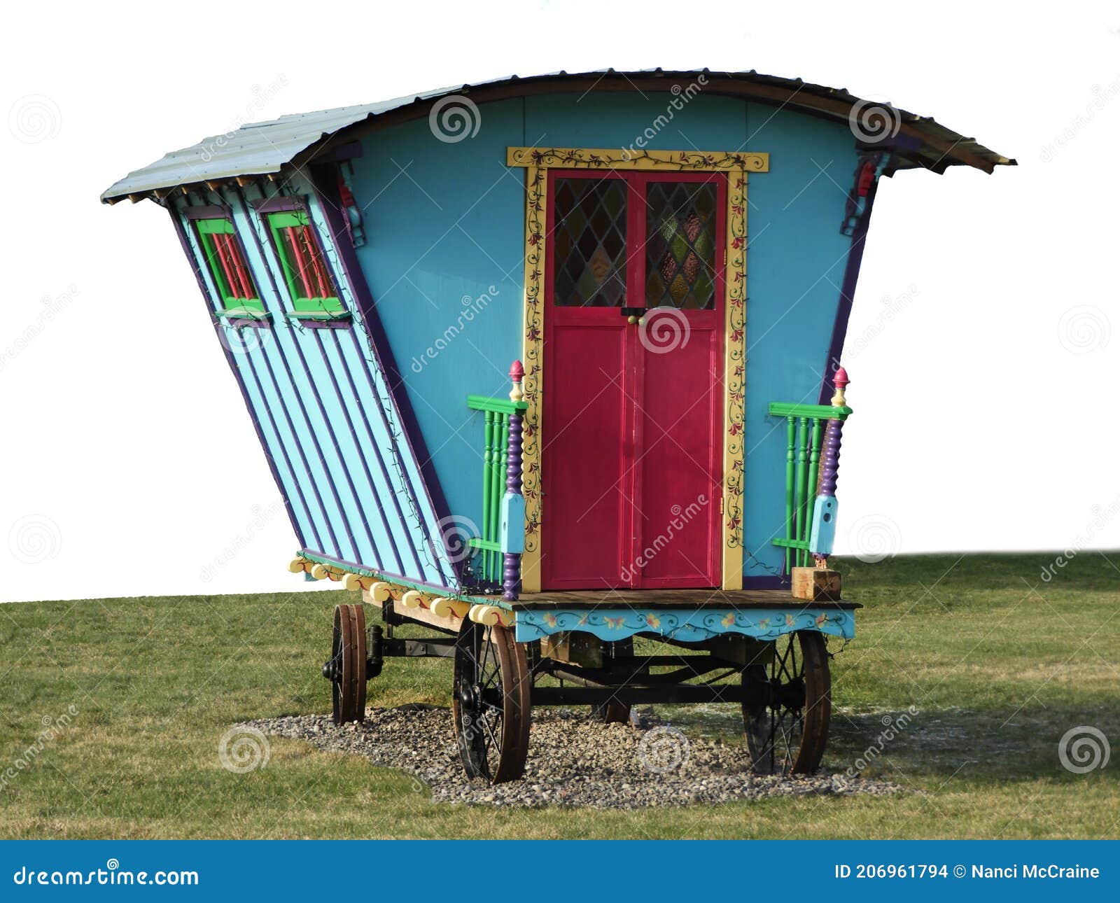 Gypsy Tinker Traveling Caravan Tinyhouse Silhouette Stock Photo - Image ...