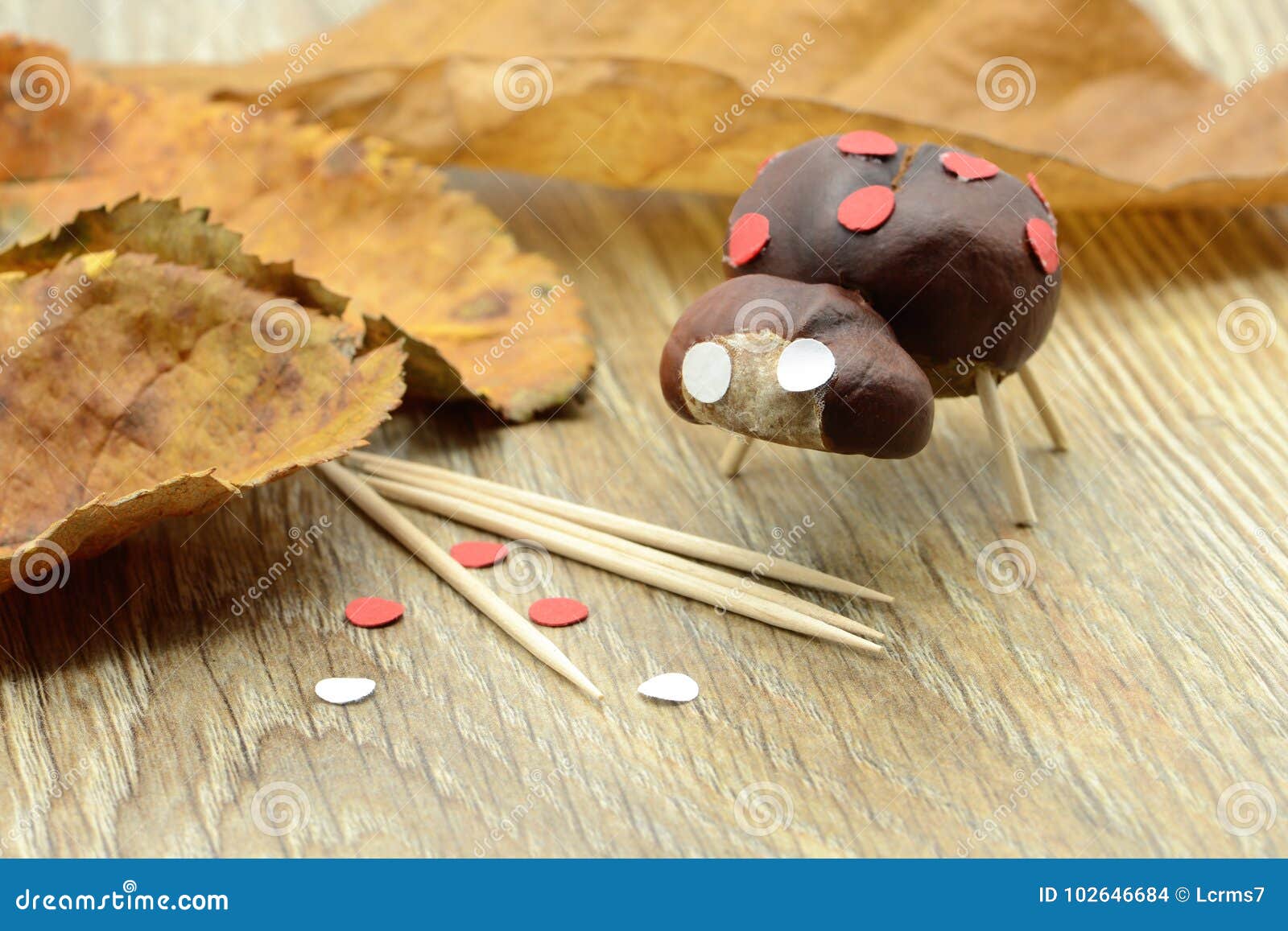 Tinker Small Ladybug Figure Made of Chestnut and Teeth Sticks. Stock ...