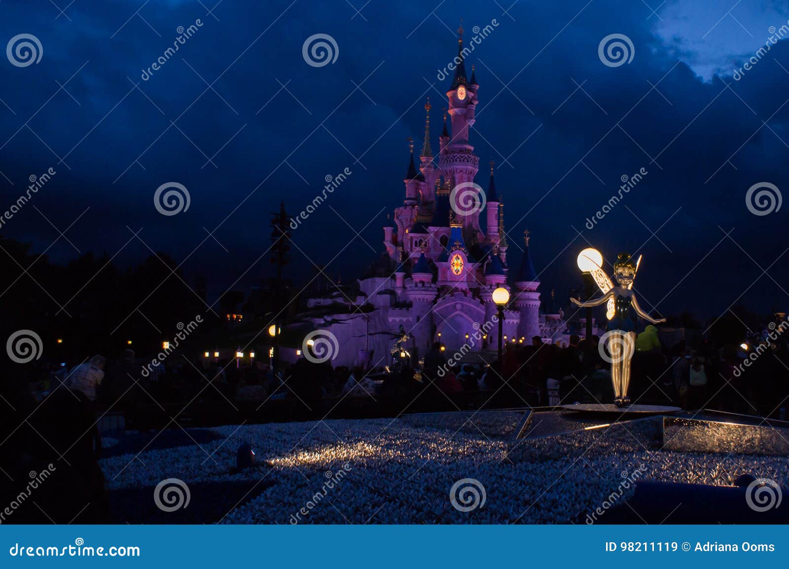 Tinkerbell in Front of the Castle Editorial Stock Image - Image of ...