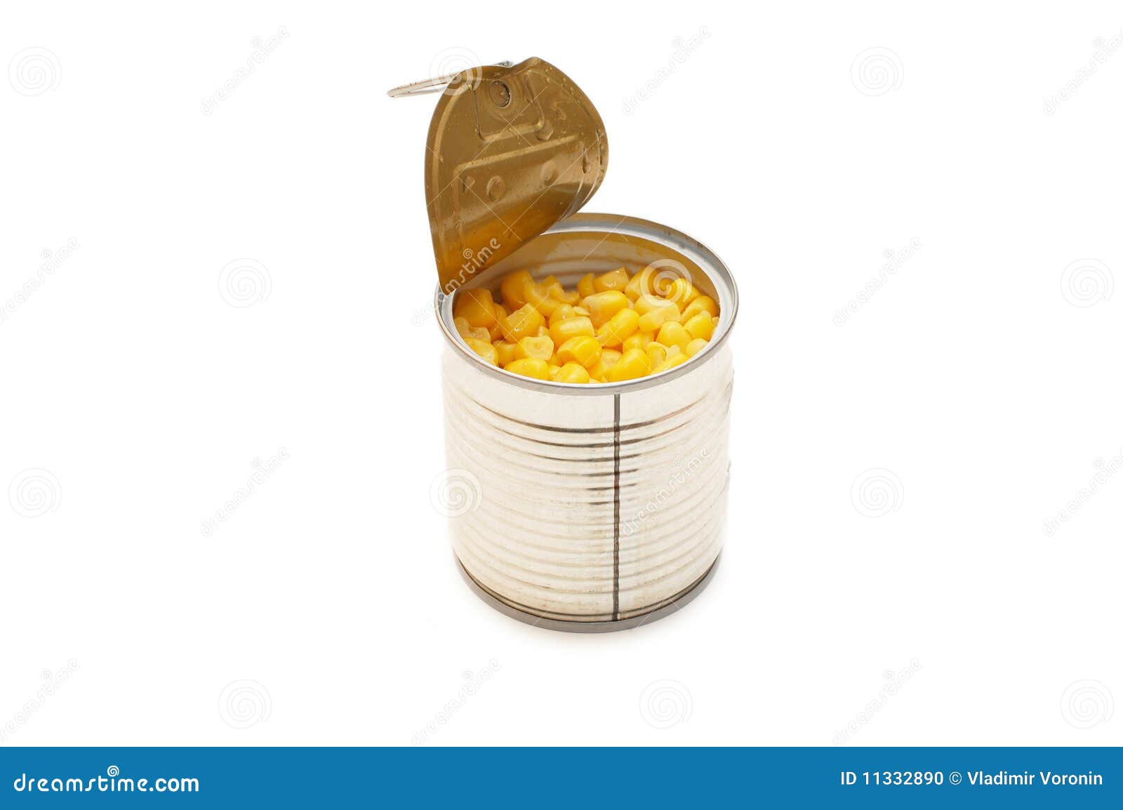 Tinned corn in a tin stock photo. Image of healthy, plant - 11332890