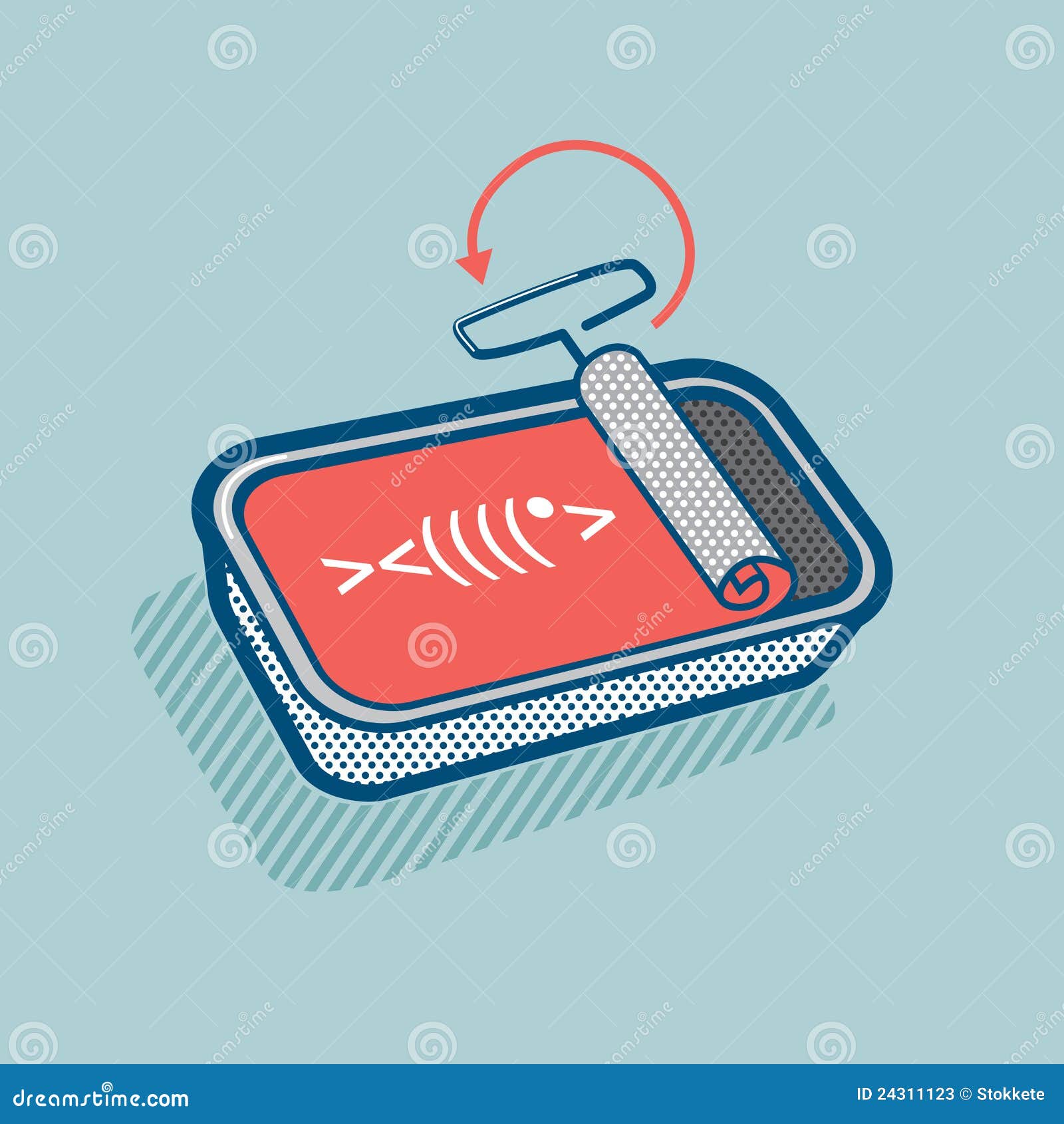 Tinned fish stock illustration. Illustration of open - 24311123