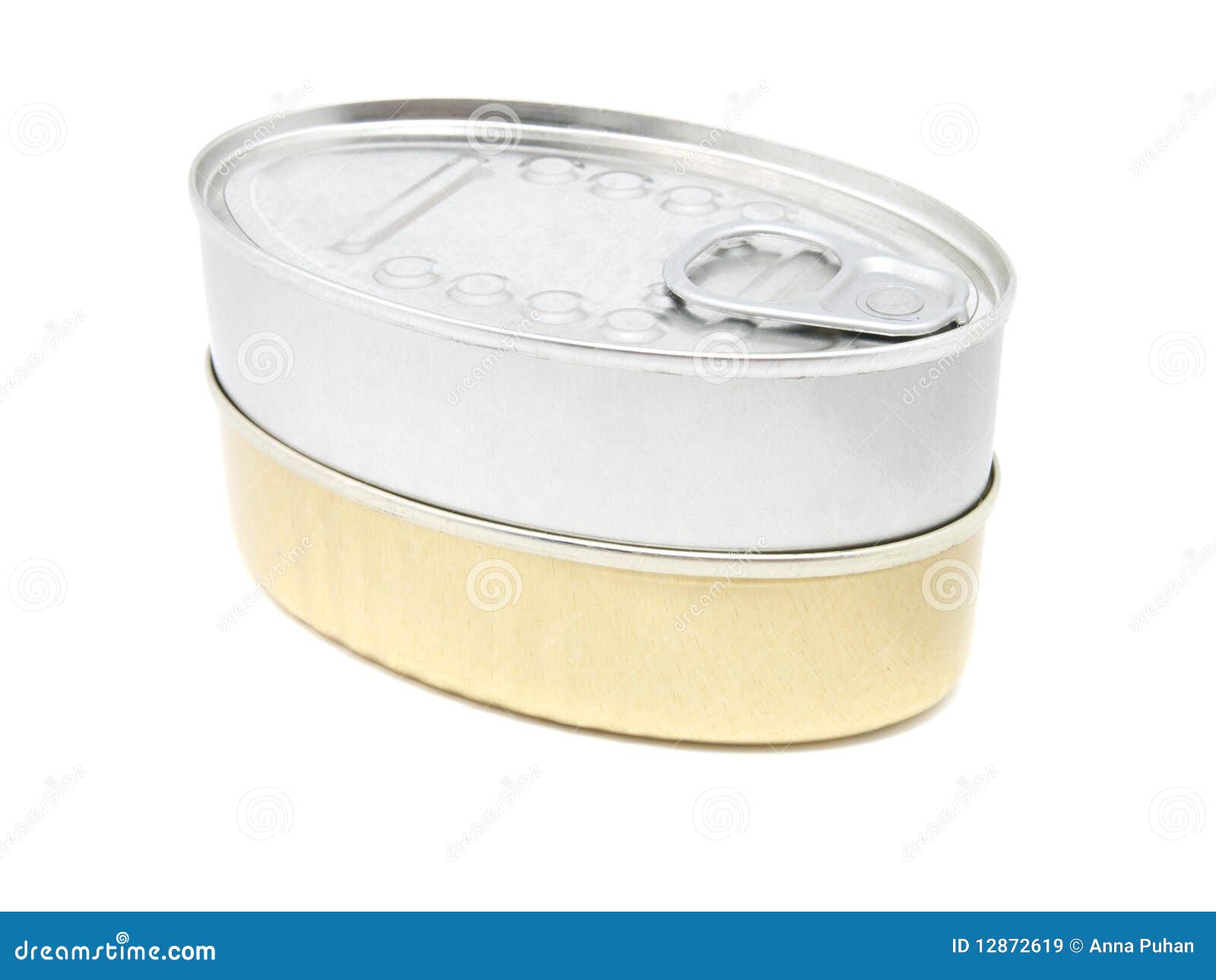 Tinned Food And Metal Cans Storage On Light Blue Background. Royalty ...