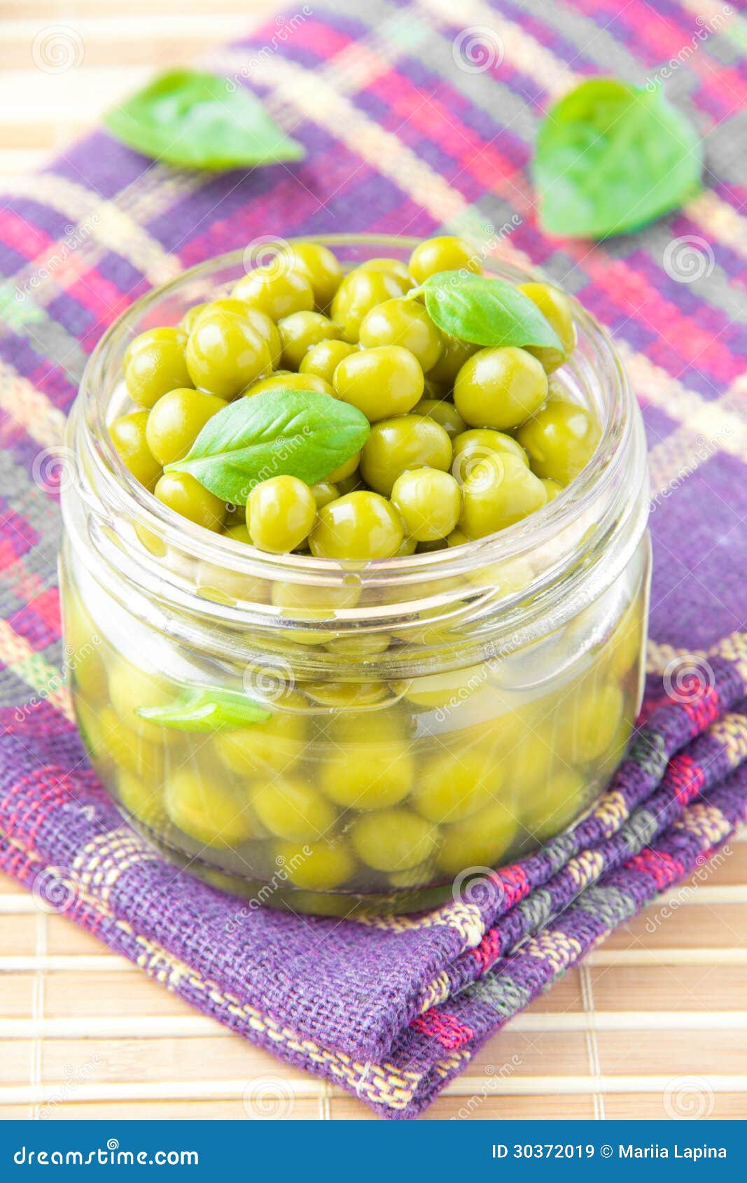 Tinned Green Peas in Glass Jar Stock Image - Image of closeup, glass ...