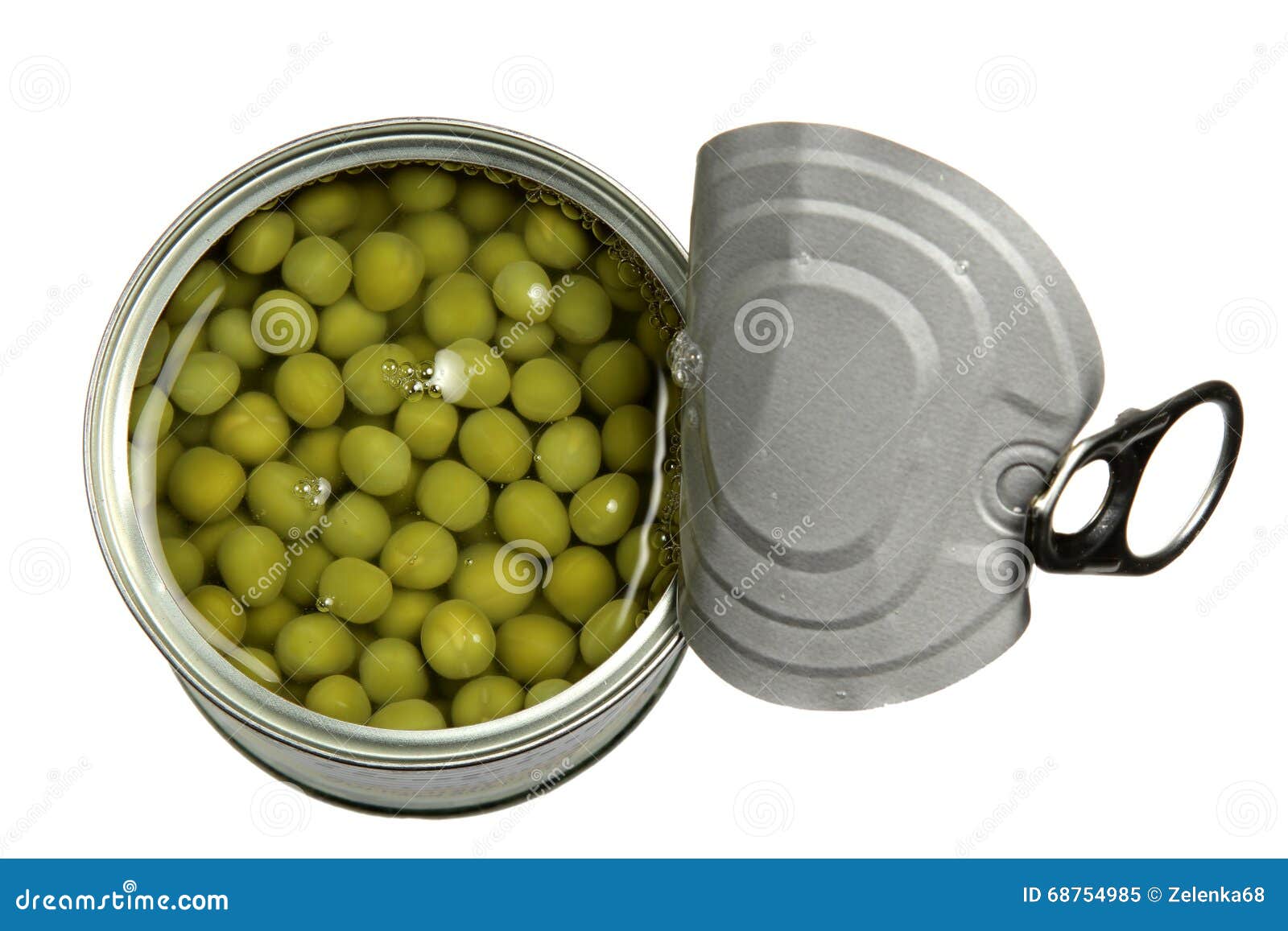 Tinned Green Peas In A Small Plate On White Background With Shadow ...