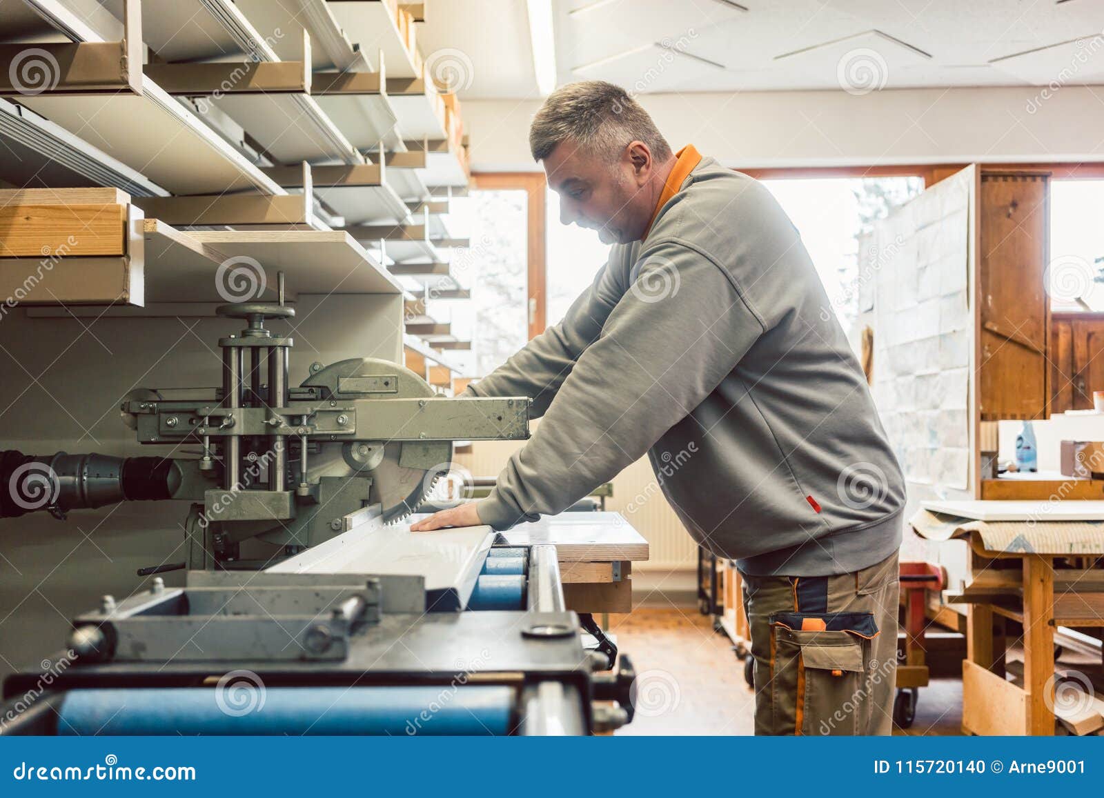 Tinner Working on Metal Sheets in His Workshop Stock Photo - Image of ...