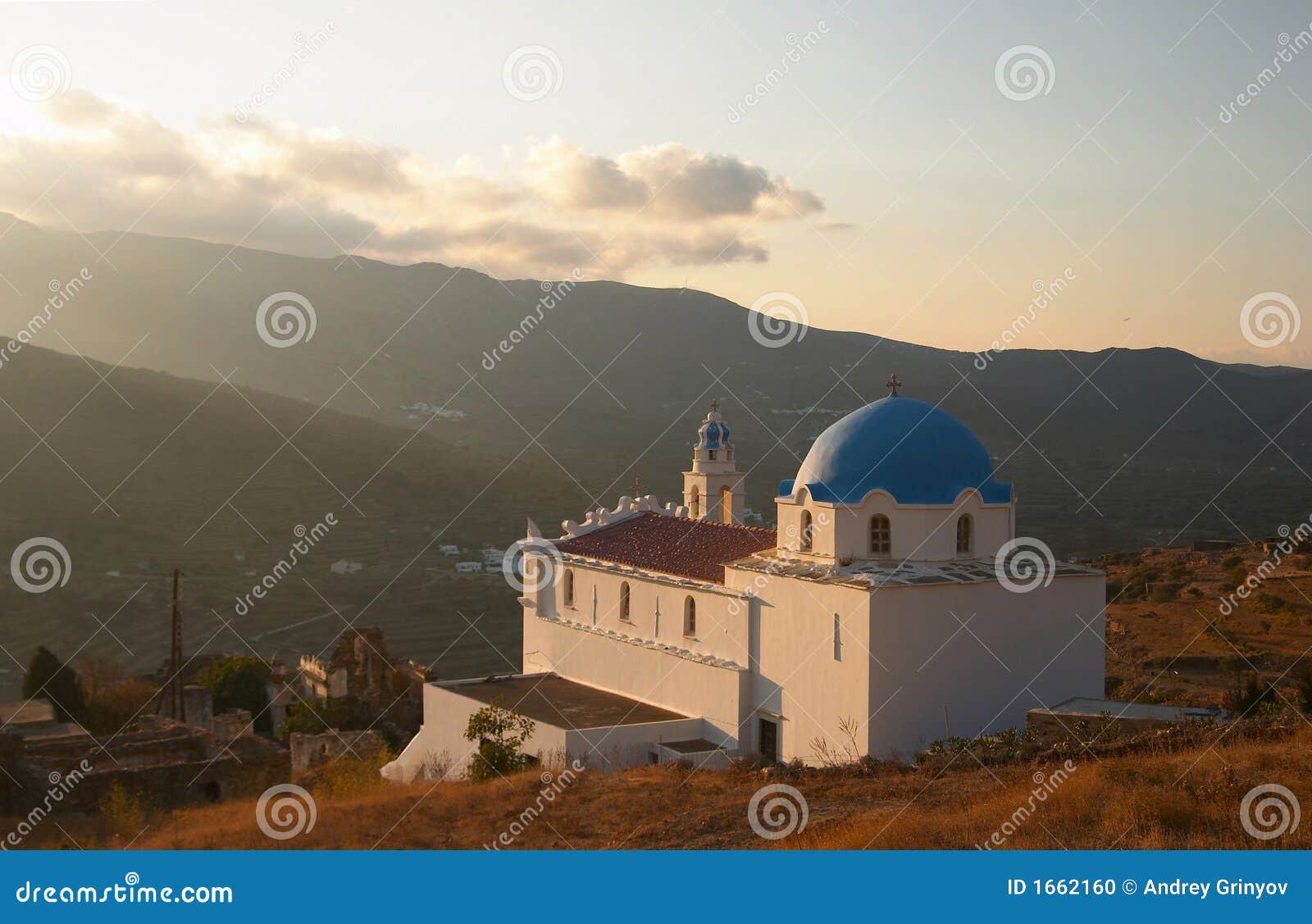Tinos, Greece, church stock photo. Image of light, dome - 1662160