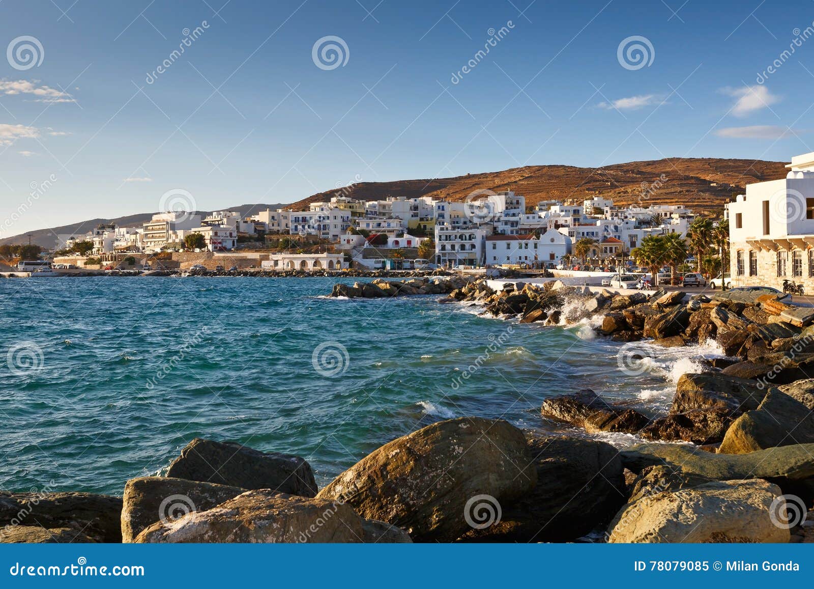 Tinos. stock image. Image of harbour, mediterranean, port - 78079085