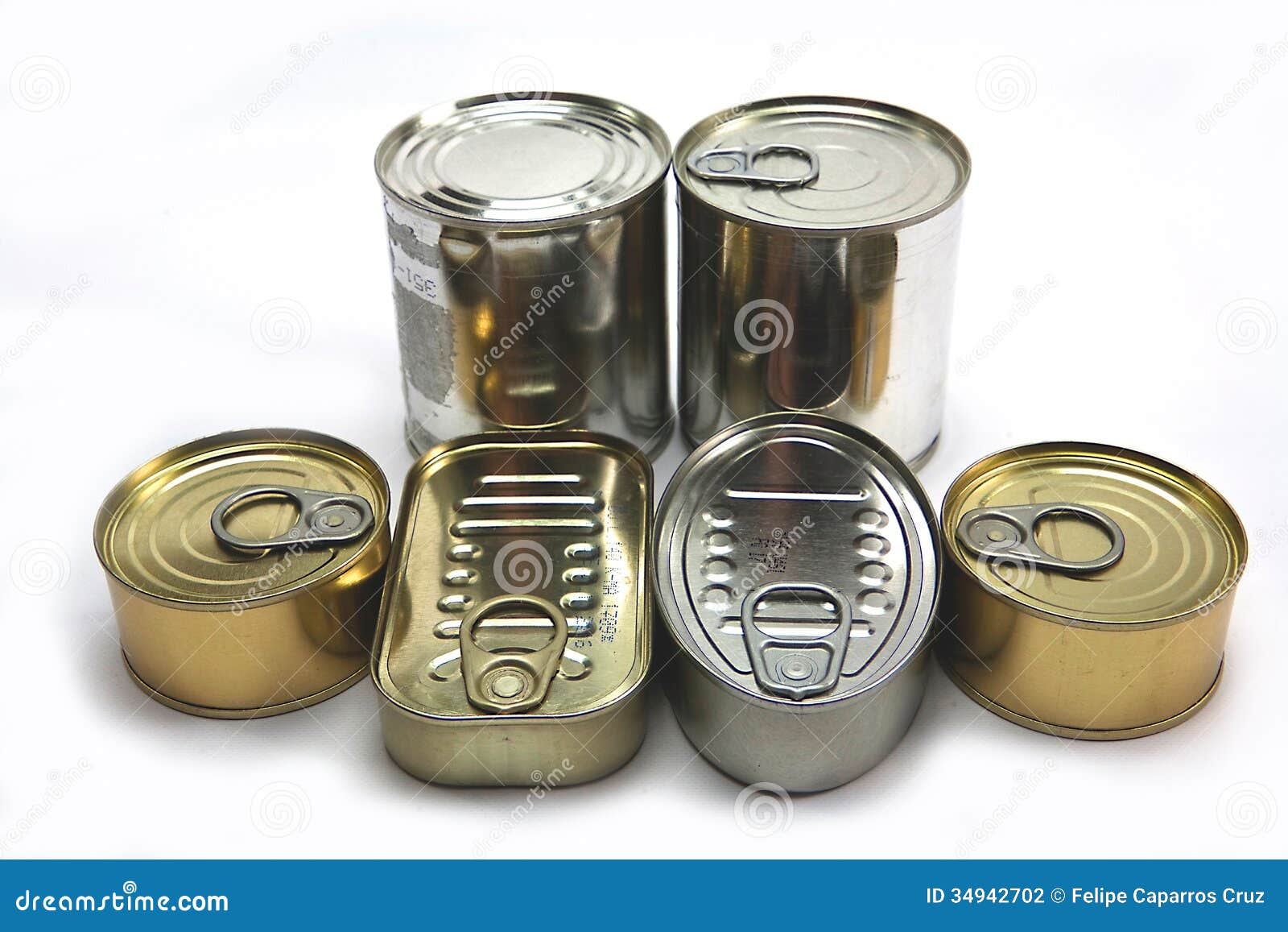 Tins of different stock photo. Image of circles, blank - 34942702