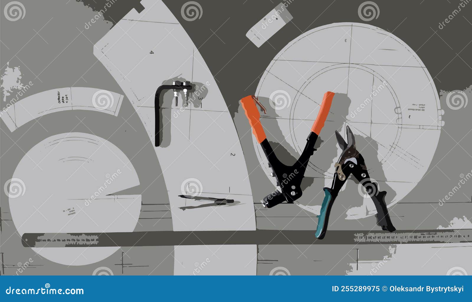 Tinsmith S Workbench, Tools Stock Vector - Illustration of pliers ...