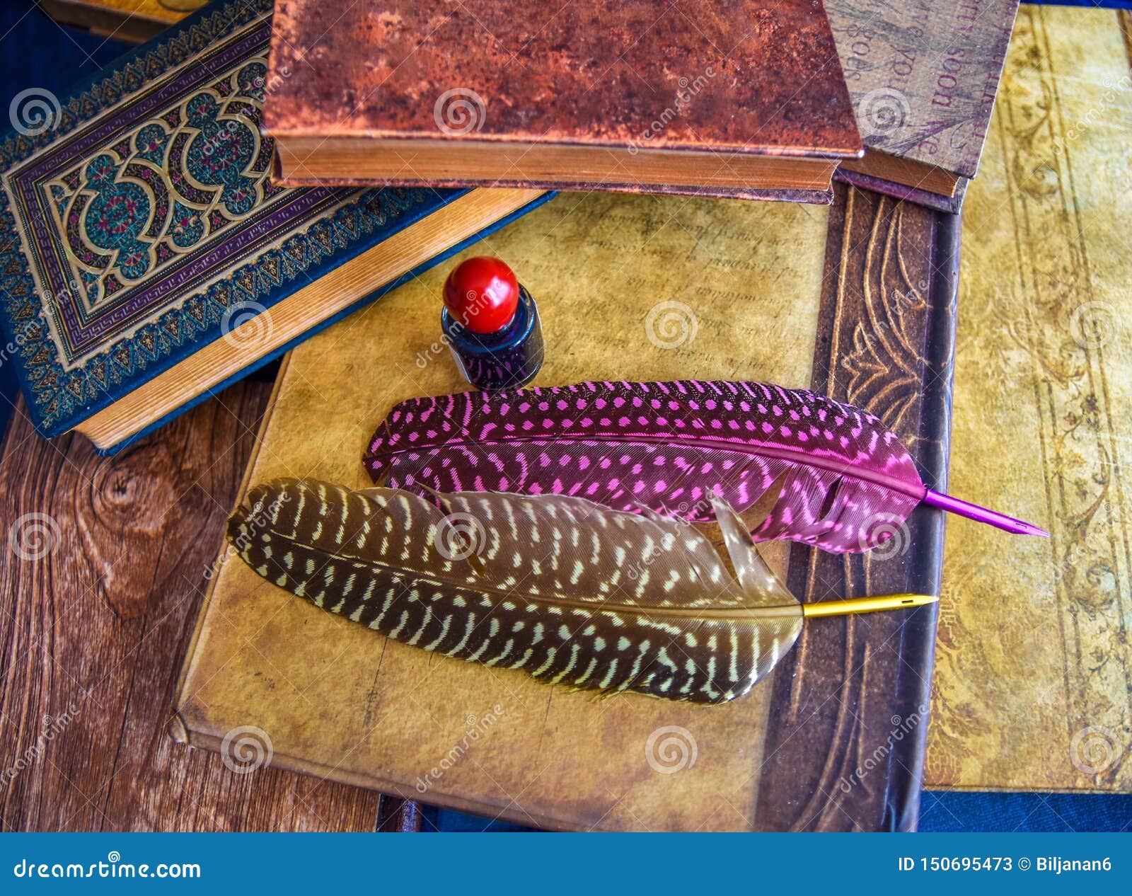 Calligraphy Pen And Writing On White Paper Royalty-Free Stock Photo ...