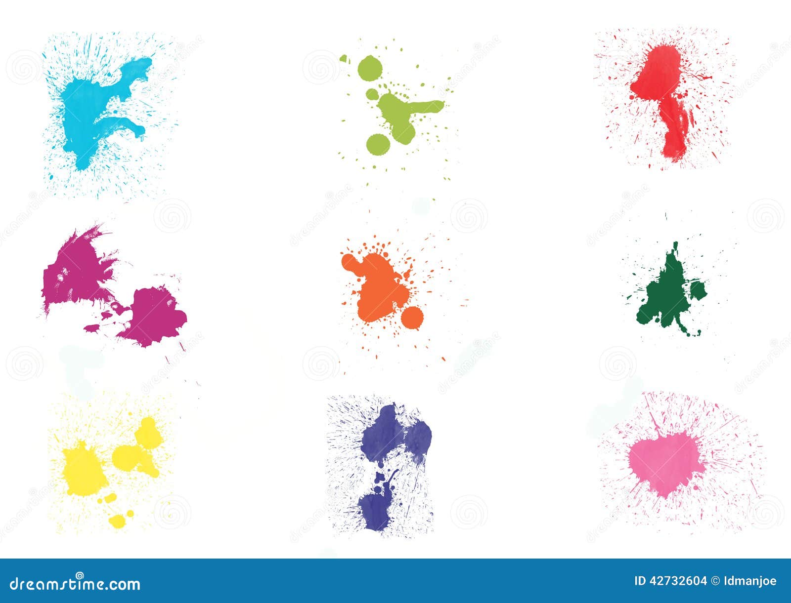 A tinta colorida espirra ilustração stock. Ilustração de verde - 42732604