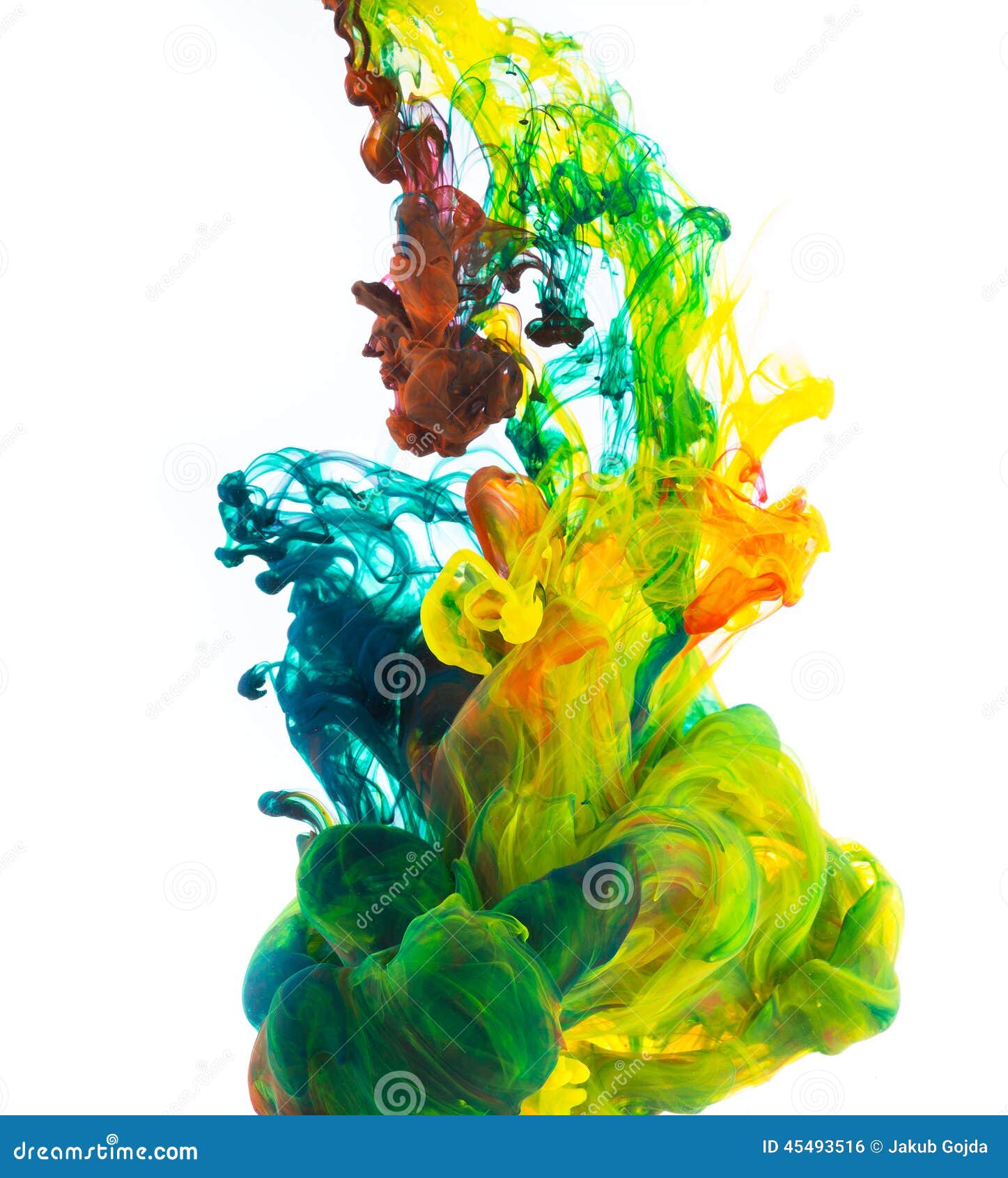 Tinta Colorida Isolada No Fundo Branco Foto de Stock - Imagem de fundo ...