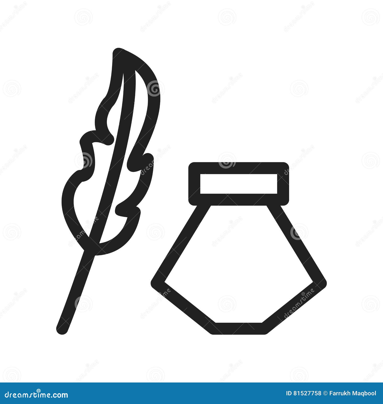 Tinta y pluma ilustración del vector. Ilustración de escritura - 81527758