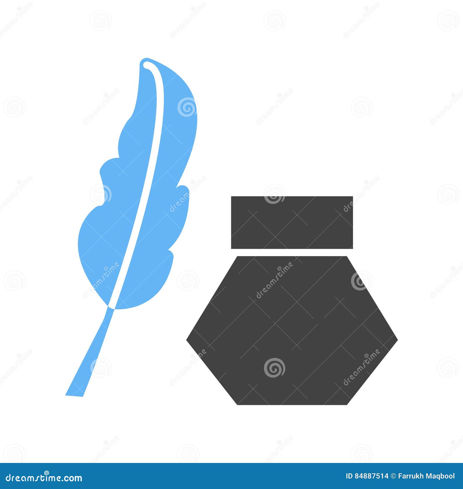 Tinta y pluma ilustración del vector. Ilustración de carta - 84887514