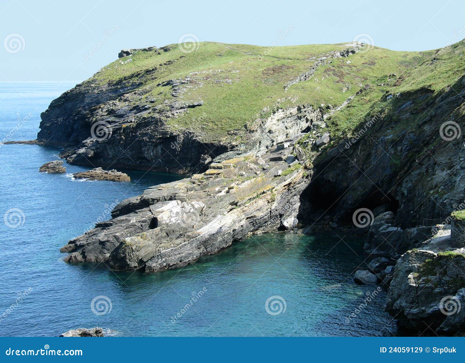 Tintagel Coast Cliff stock image. Image of seaside, mythical - 24059129