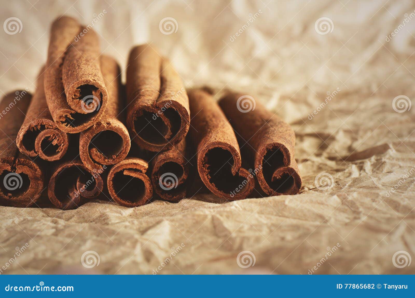 Tinted Image Cinnamon Sticks on Paper Horizontal Stock Photo - Image of ...