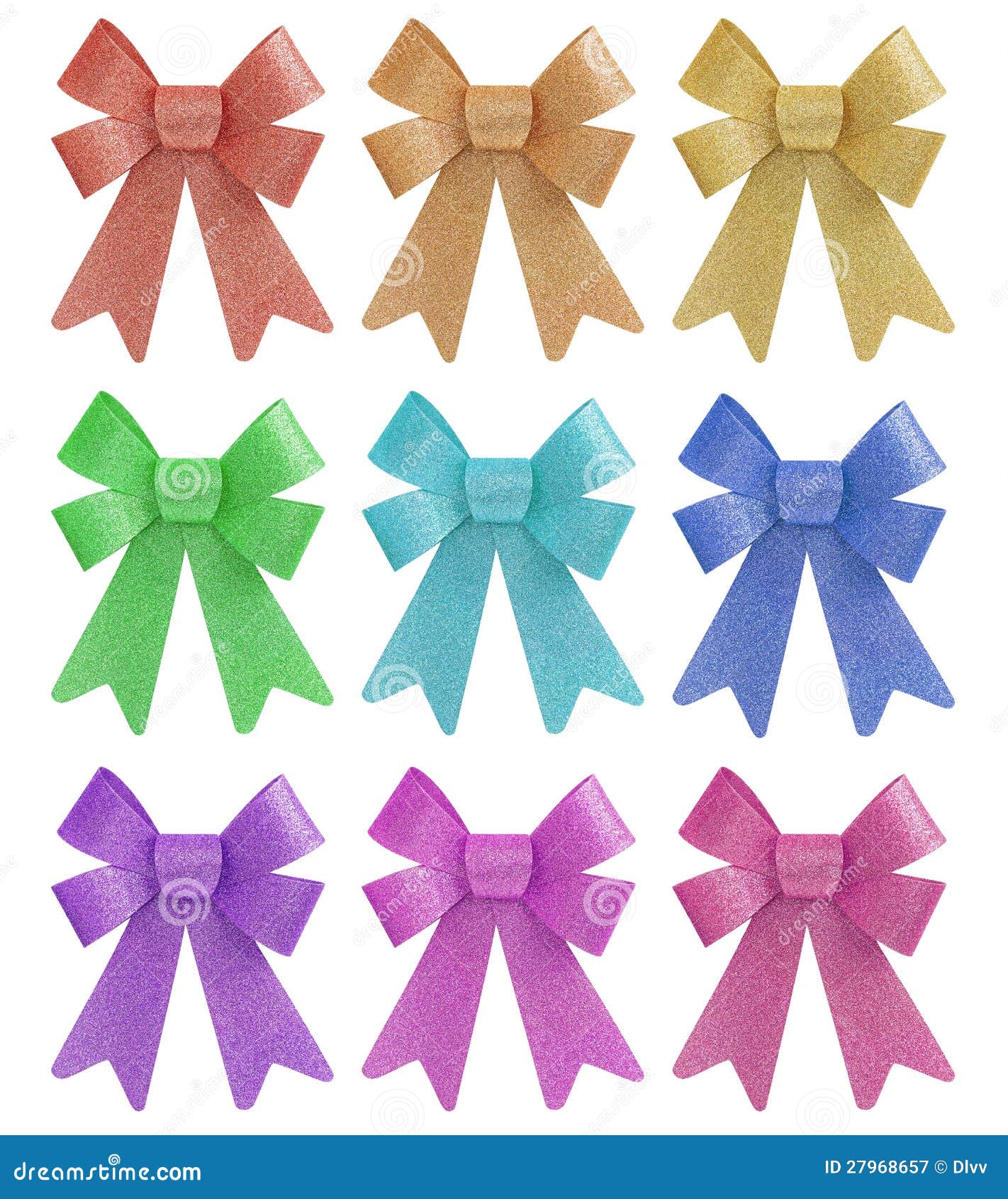 Tinted Pastel Colors Glitter Gift Bow Set Stock Image - Image of cyan ...