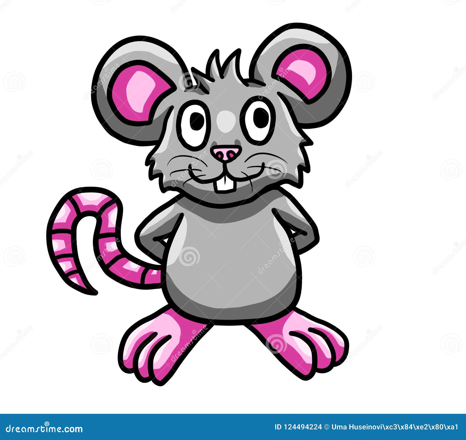 Tiny Adorable Curious Mouse Stock Illustration - Illustration of ...