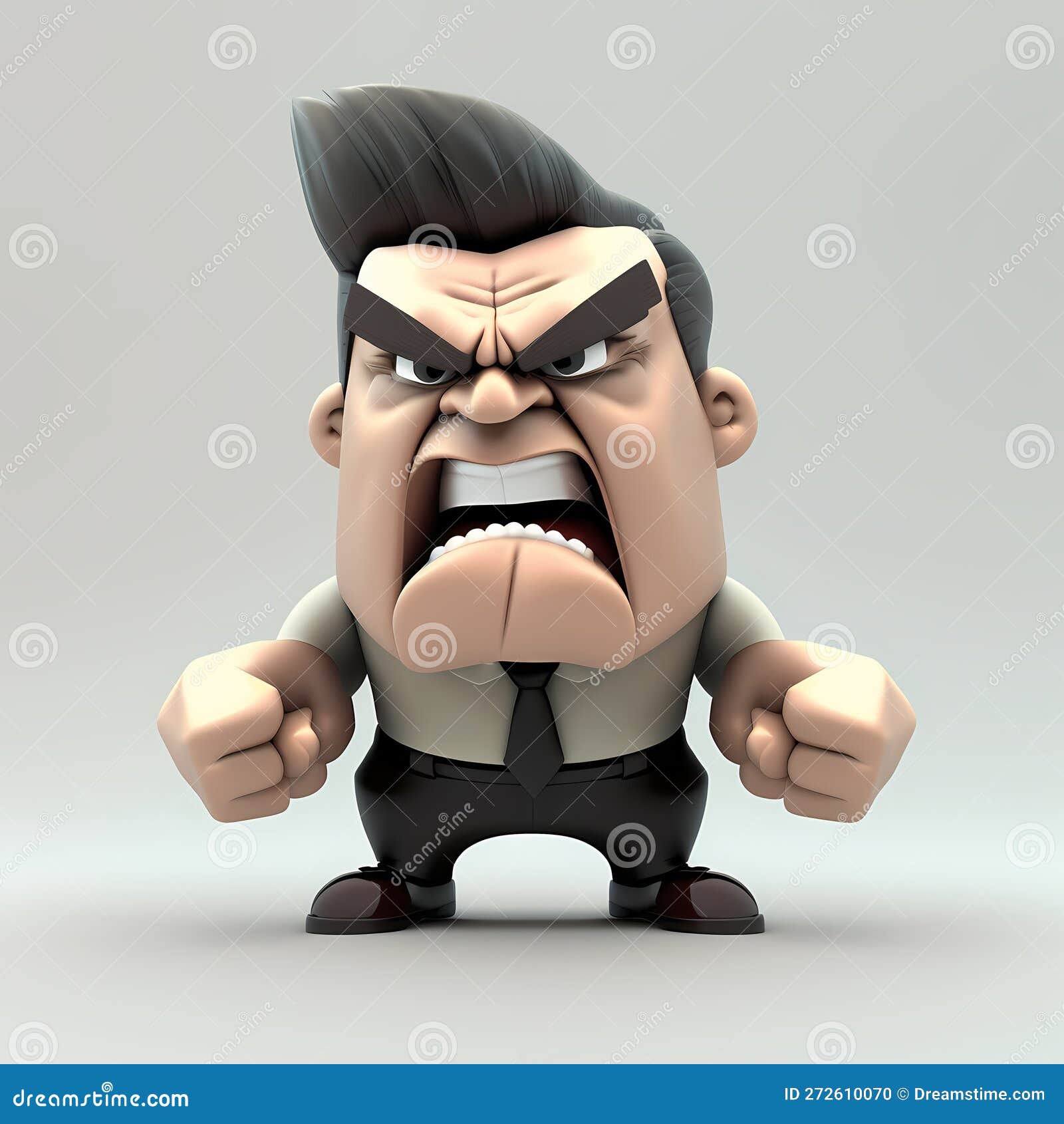 Tiny Angry Businessman Character. Generative AI Stock Illustration ...