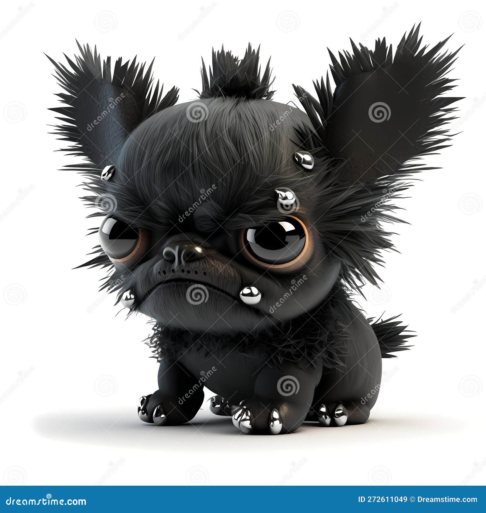 Tiny Angry Monster Dog. Generative AI Stock Illustration - Illustration ...