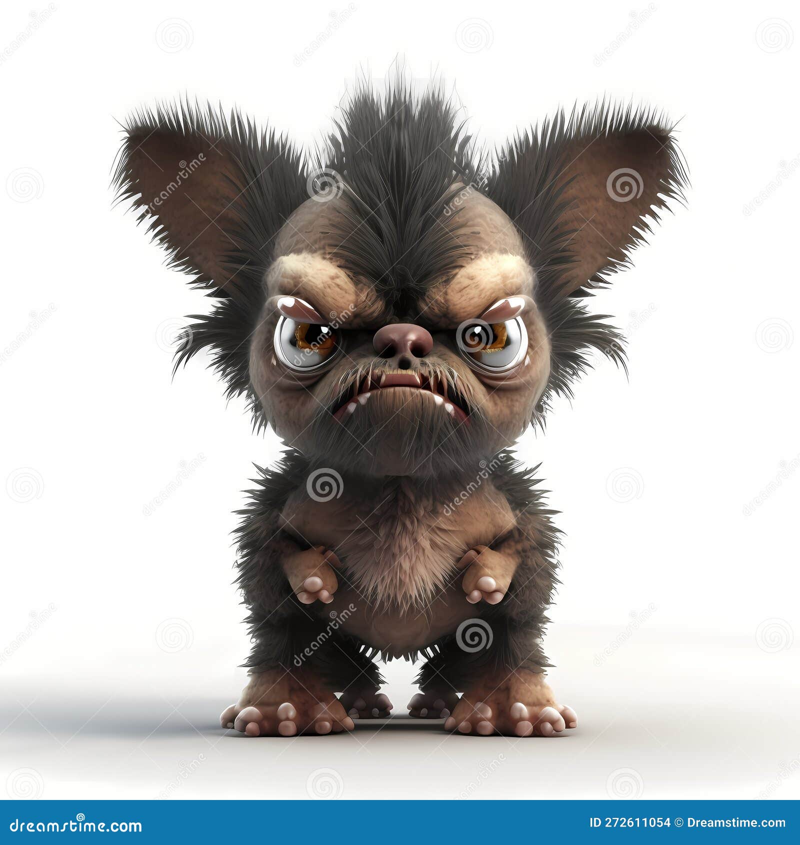 Tiny Angry Monster Dog. Generative AI Stock Illustration - Illustration ...