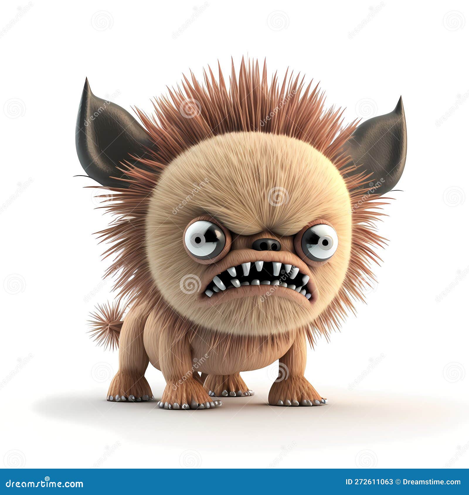 Tiny Angry Monster Dog. Generative AI Stock Illustration - Illustration ...