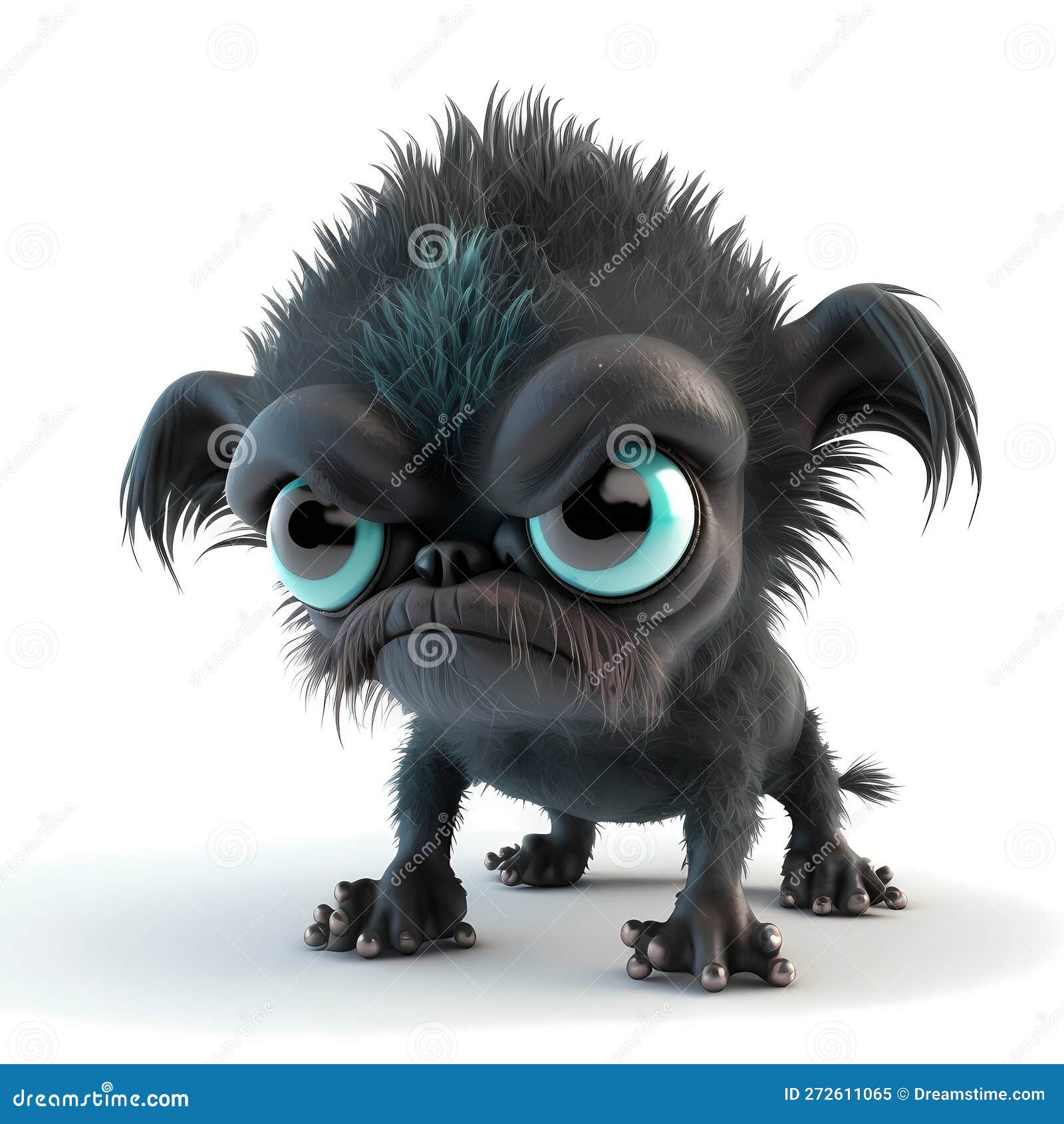 Tiny Angry Monster Dog. Generative AI Stock Illustration - Illustration ...