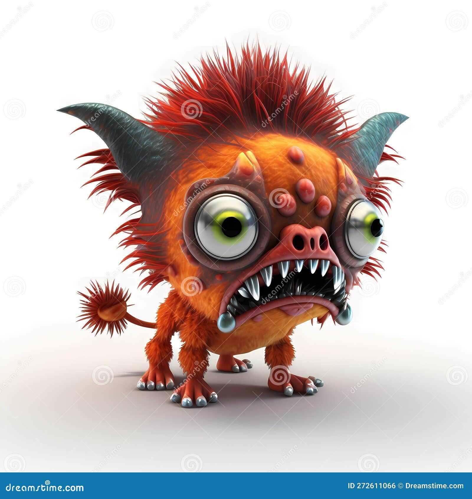 Tiny Angry Monster Dog. Generative AI Stock Illustration - Illustration ...