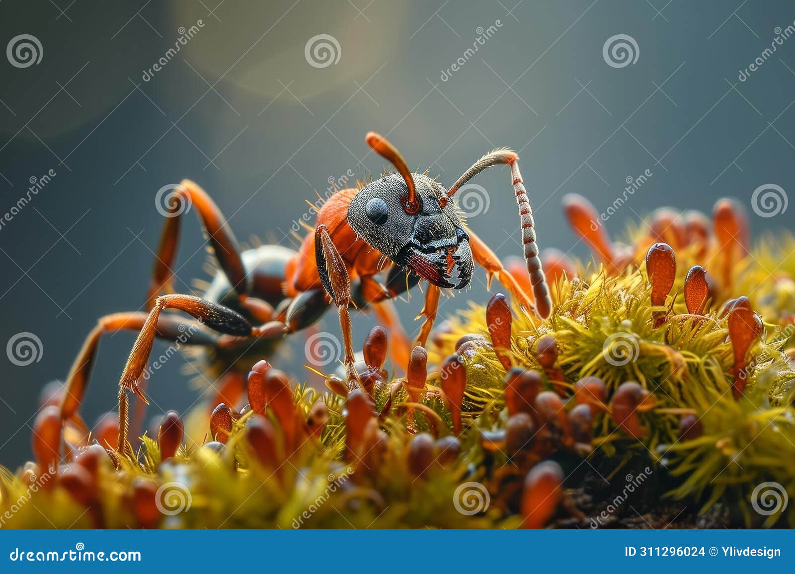 Tiny Ant Forest Insect Moss. Generate Ai Stock Photo - Image of ...