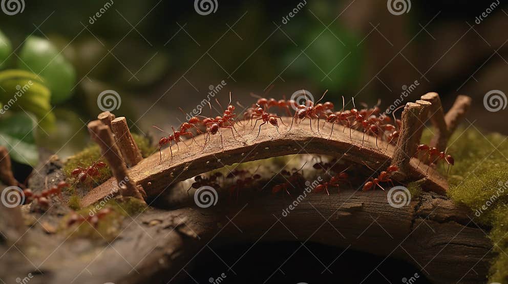 Tiny Ants Build a Bridge with Precision, Teamwork Triumphs Stock ...
