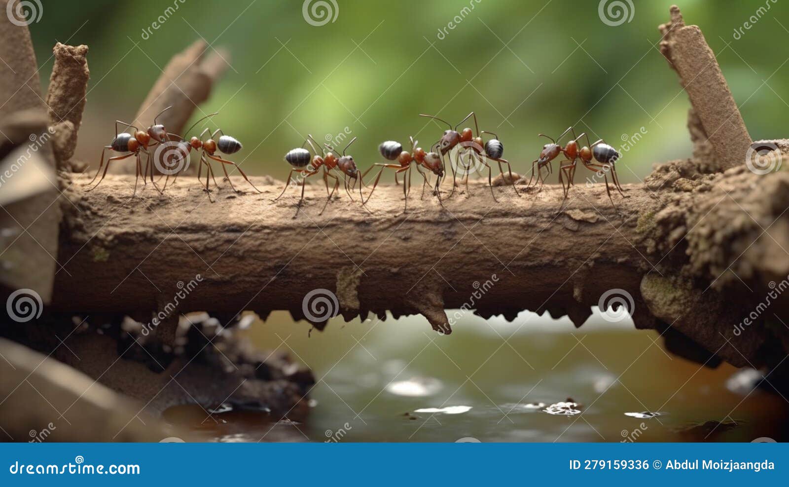 Tiny Ants Build A Bridge With Precision, Teamwork Triumphs Stock Photo ...