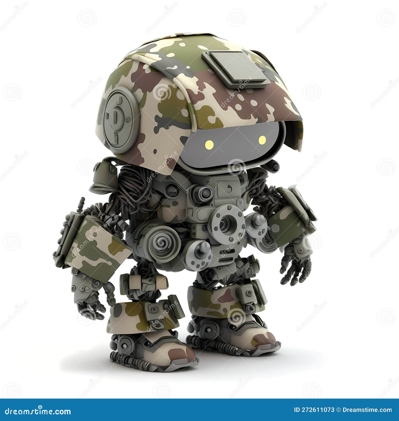 Tiny Army Character Robot. Generative AI Stock Illustration ...