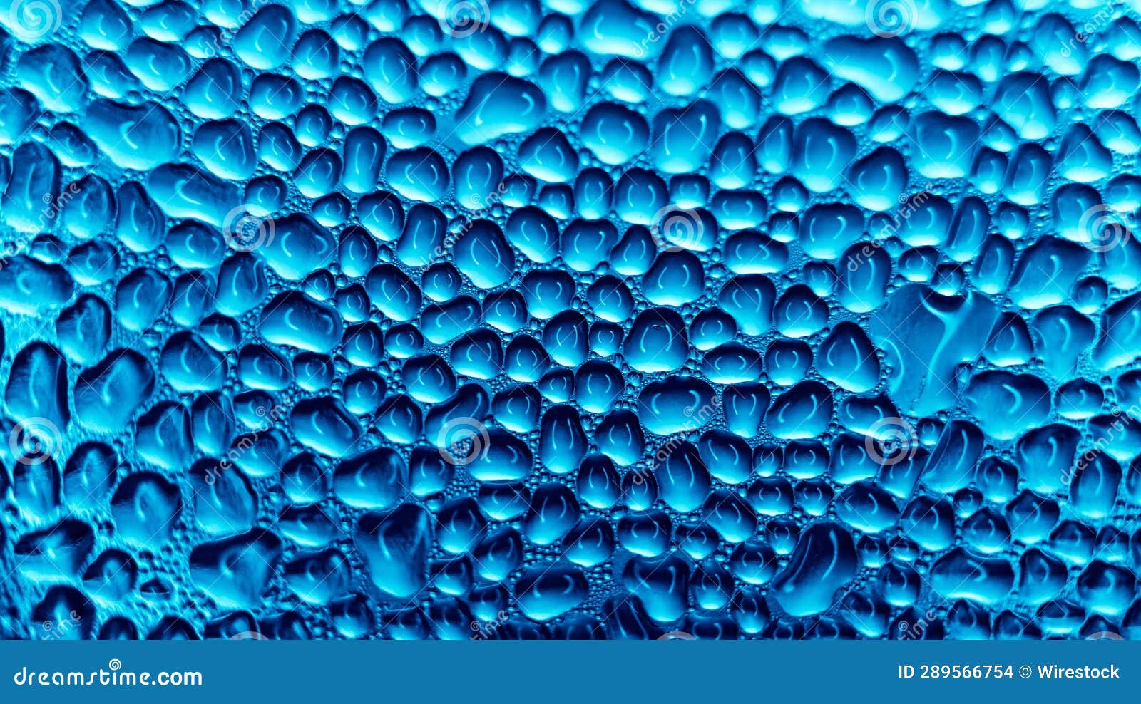 The Tiny Azure Water Droplets Suspended in Space. Stock Photo - Image ...