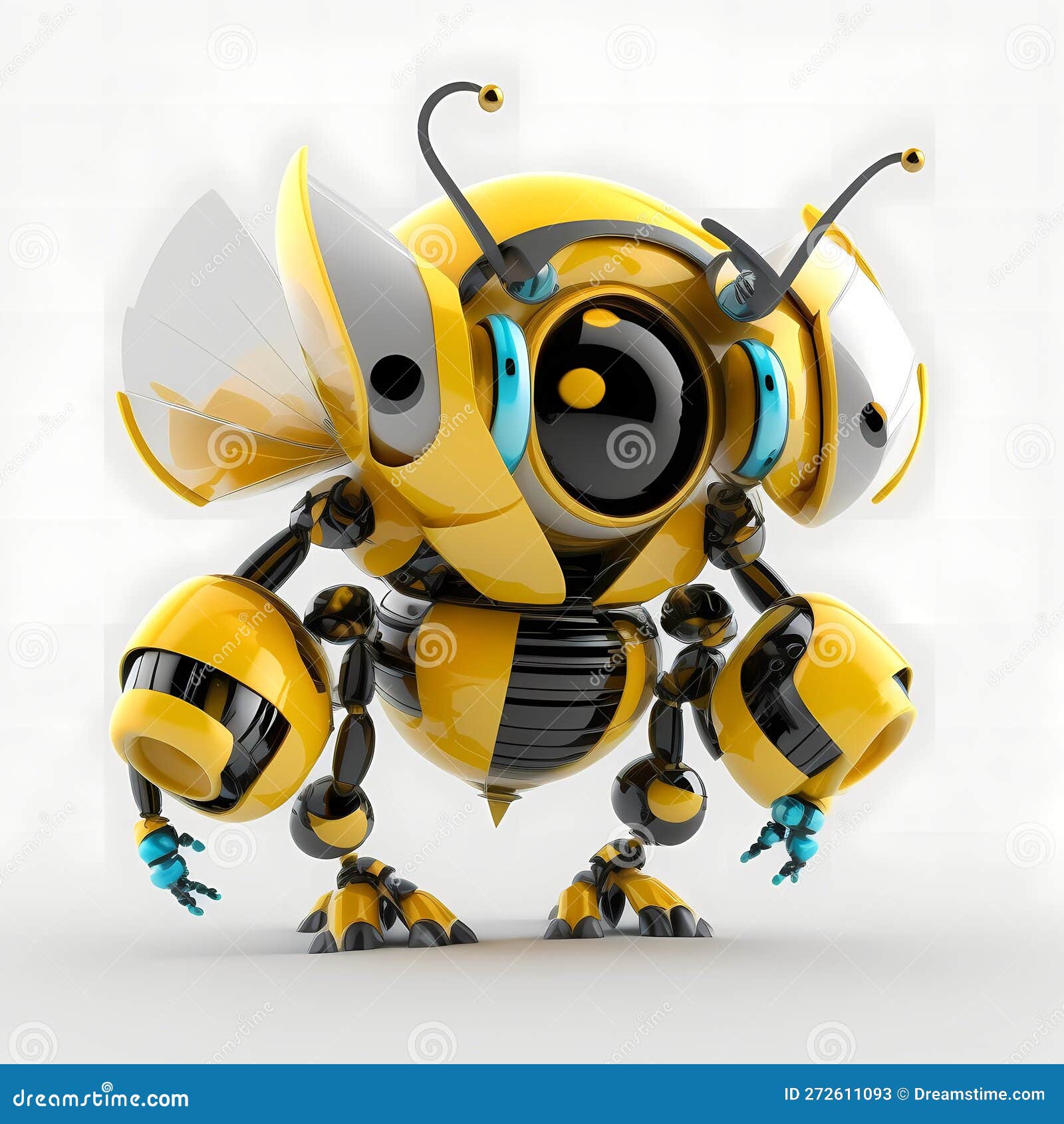 Tiny Bee Robot. Generative AI Stock Illustration - Illustration of ...