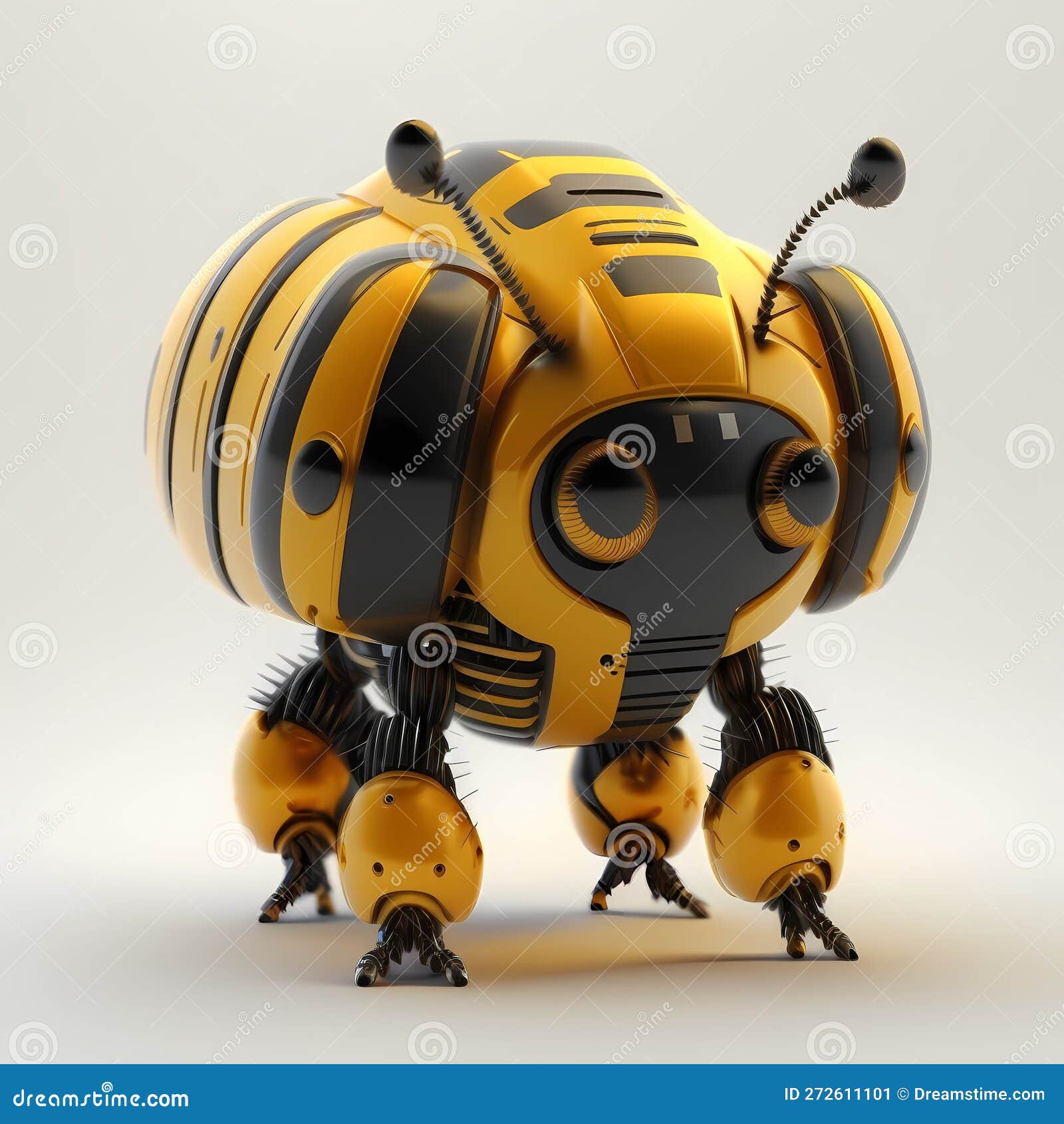Tiny Bee Robot. Generative AI Stock Illustration - Illustration of ...