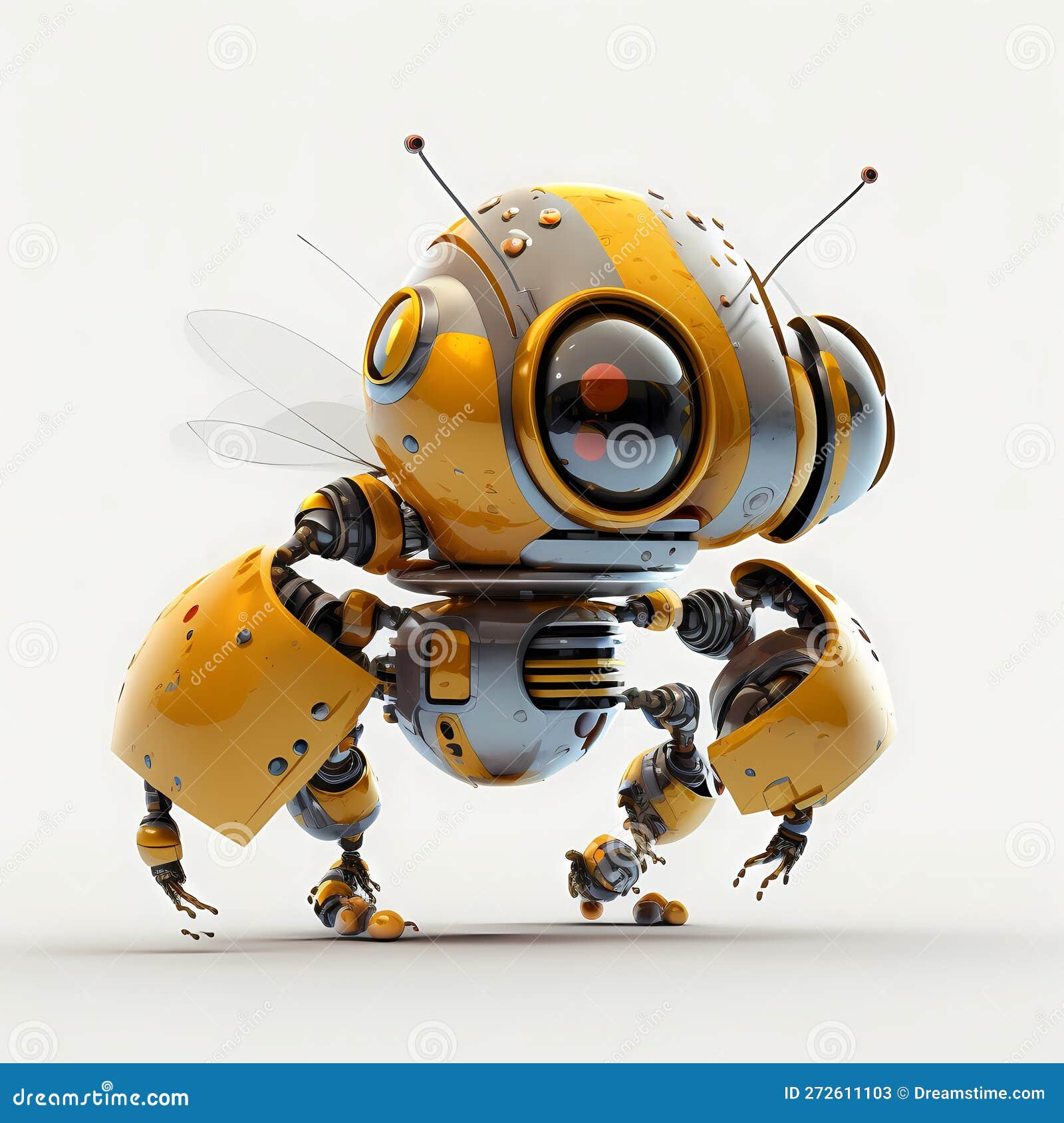 Tiny Bee Robot. Generative AI Stock Illustration - Illustration of ...